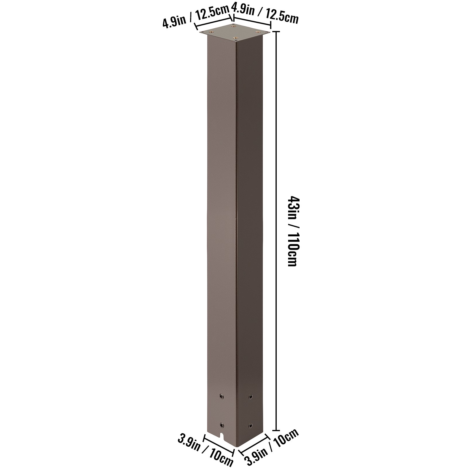VEVOR Mailbox Post, 43" High Mailbox Stand, Bronze Powder-Coated Mail ...