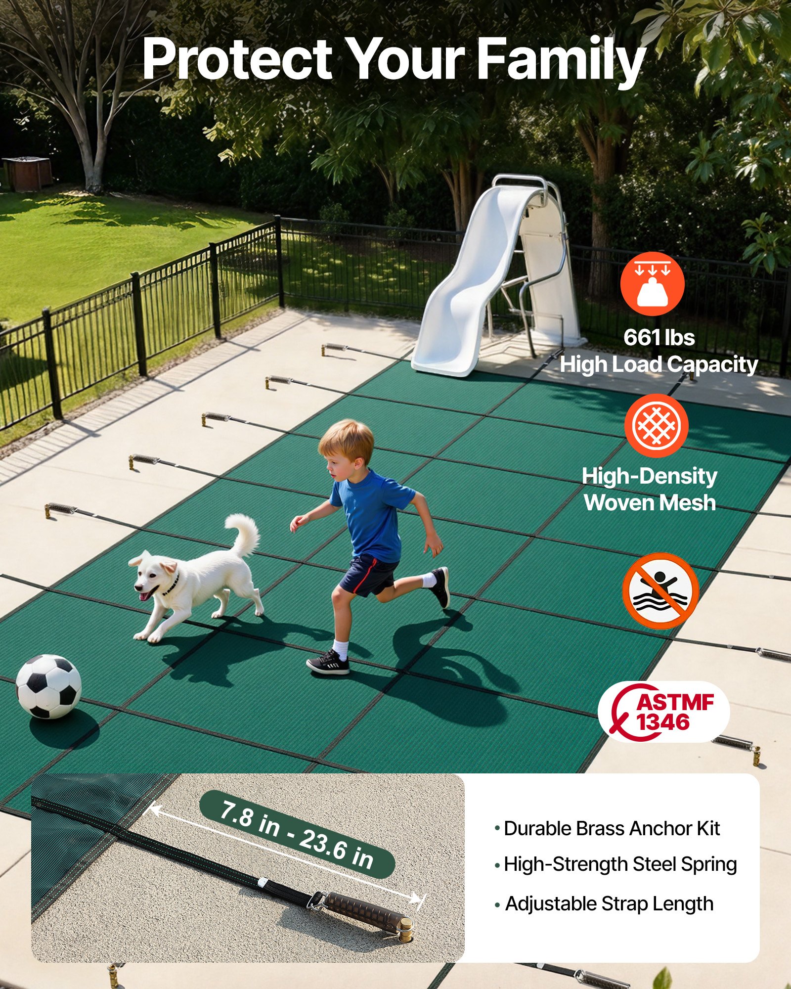 VEVOR Pool Safety Cover, Inground Pool Cover Fit for PP Material ...