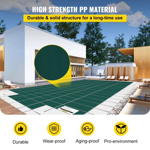 VEVOR Pool Safety Cover Fits18x36ft Inground Safety Pool Cover Green ...