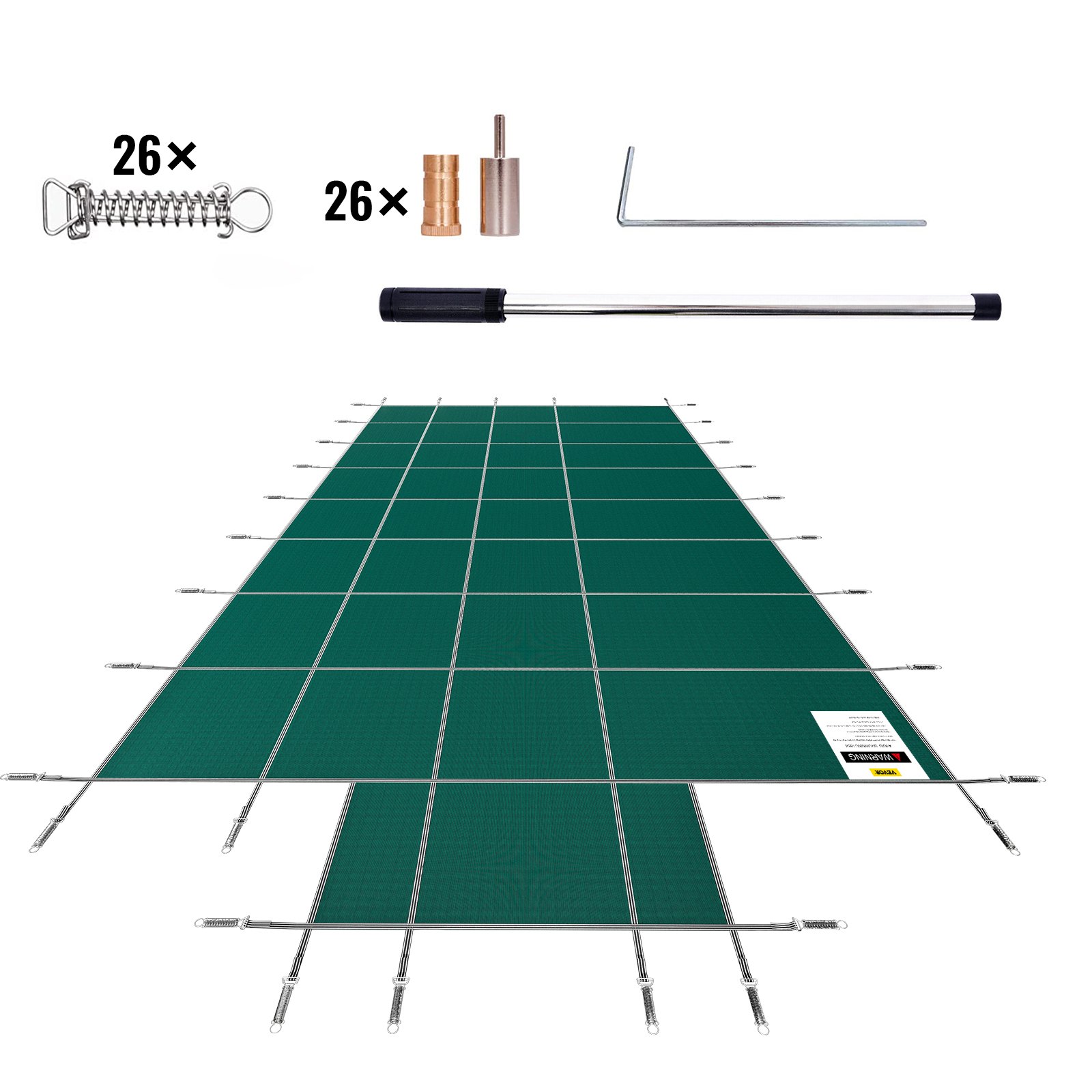 VEVOR Pool Safety Cover Fits18x36ft Inground Safety Pool Cover Green ...