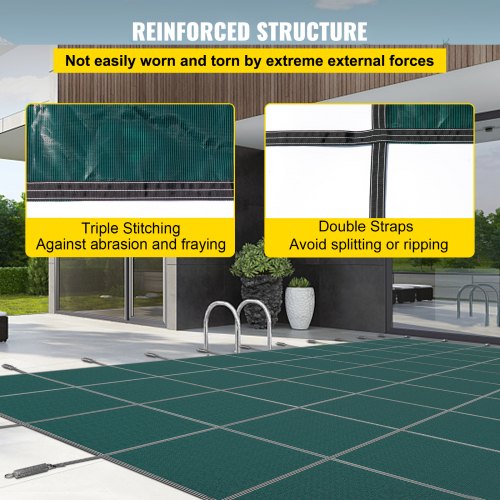 VEVOR Inground Pool Safety Cover, 20 ft x 38 ft Rectangular Winter Pool ...