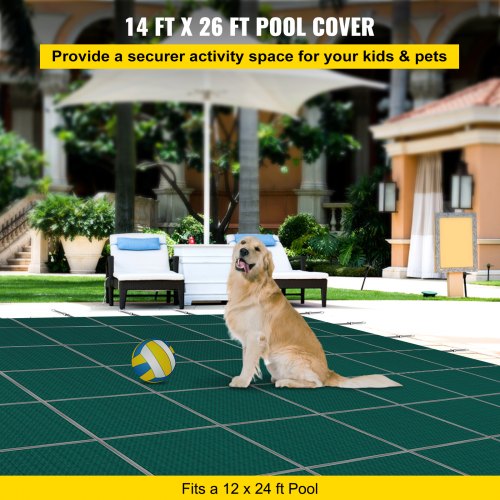 VEVOR Inground Pool Safety Cover Winter Pool Cover 14 x 26 ft with ...