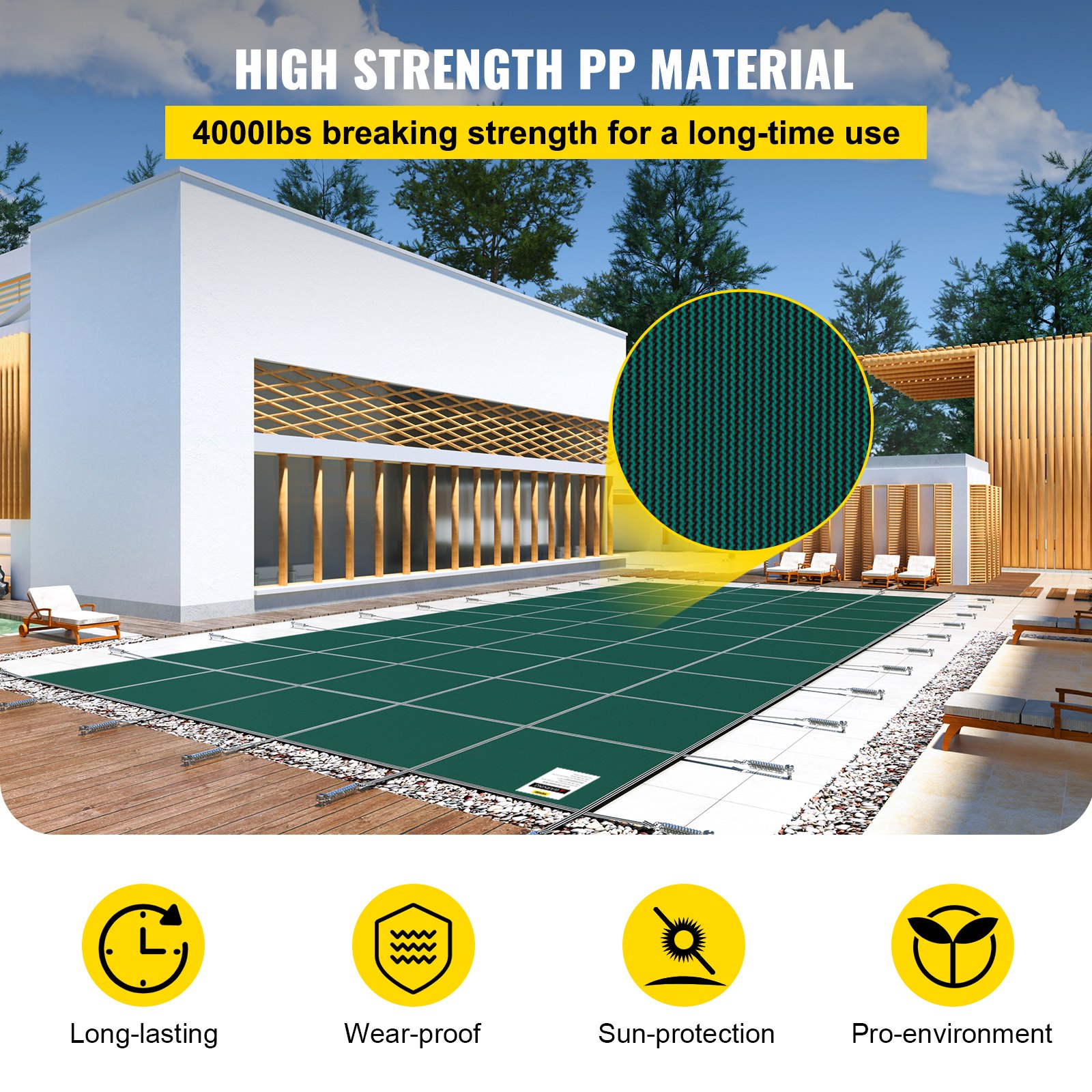 VEVOR Inground Pool Safety Cover Winter Pool Cover 20 x 42 ft with ...