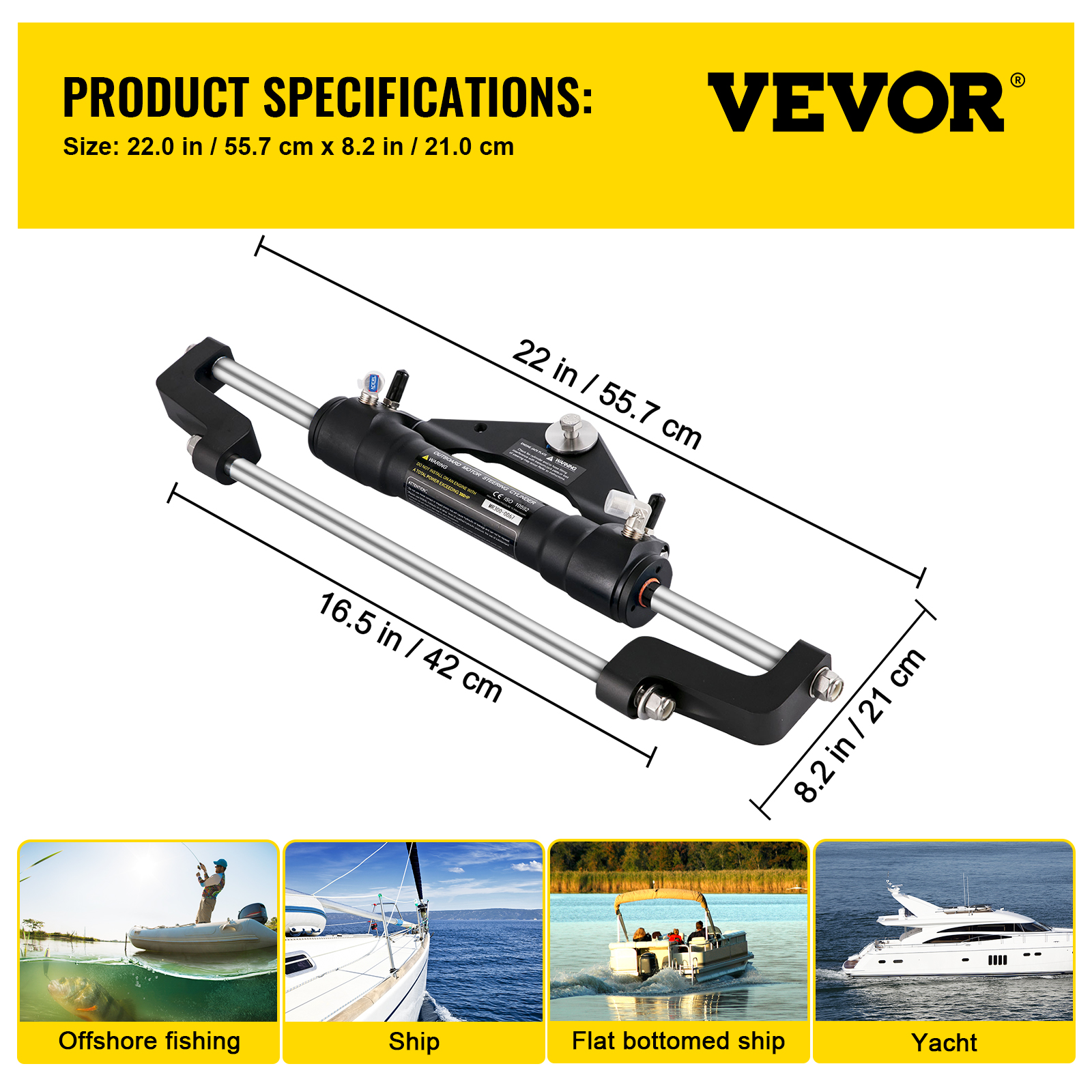 Hydraulic Steering Cylinder Outboard Steering Pump HC5358-3 Marine ...