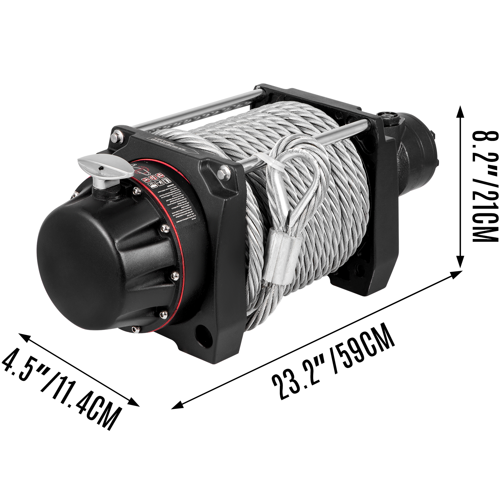VEVOR Industrial Hydraulic Winch 20,000lbs, Hydraulic Anchor Winch with ...