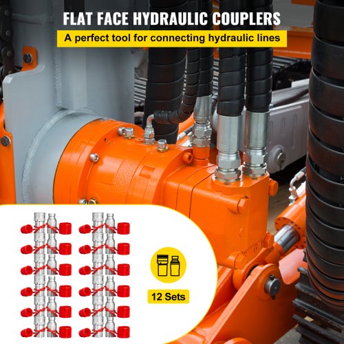 Hydraulic Quick Connect Hydraulic Coupler 1/2" 12 Pairs for Engineering ...