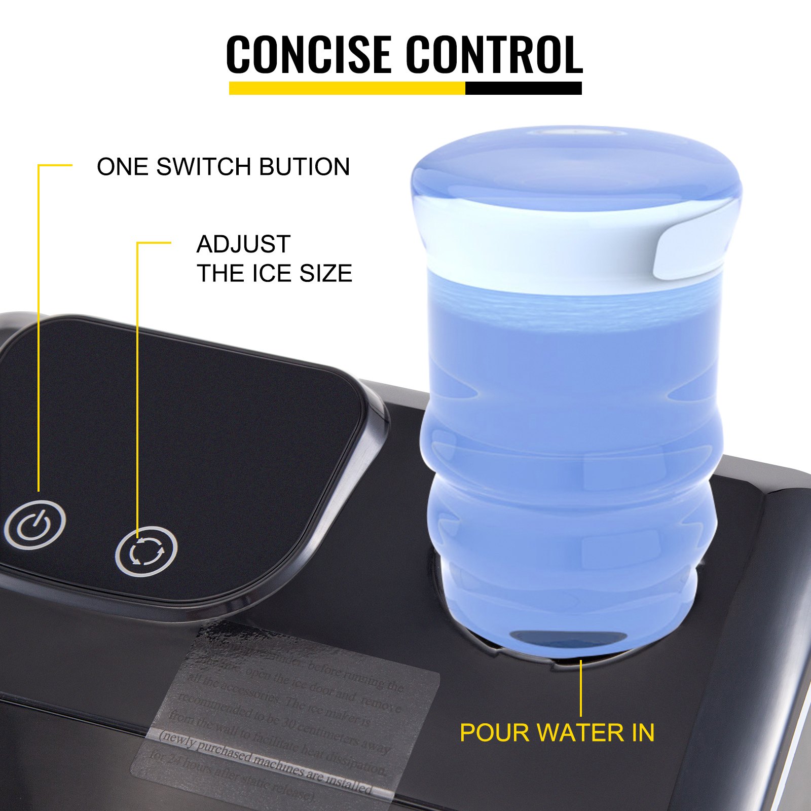 40ibs/18kg Countertop Ice Maker Portable Clear Ice Cubes Kitchen ...