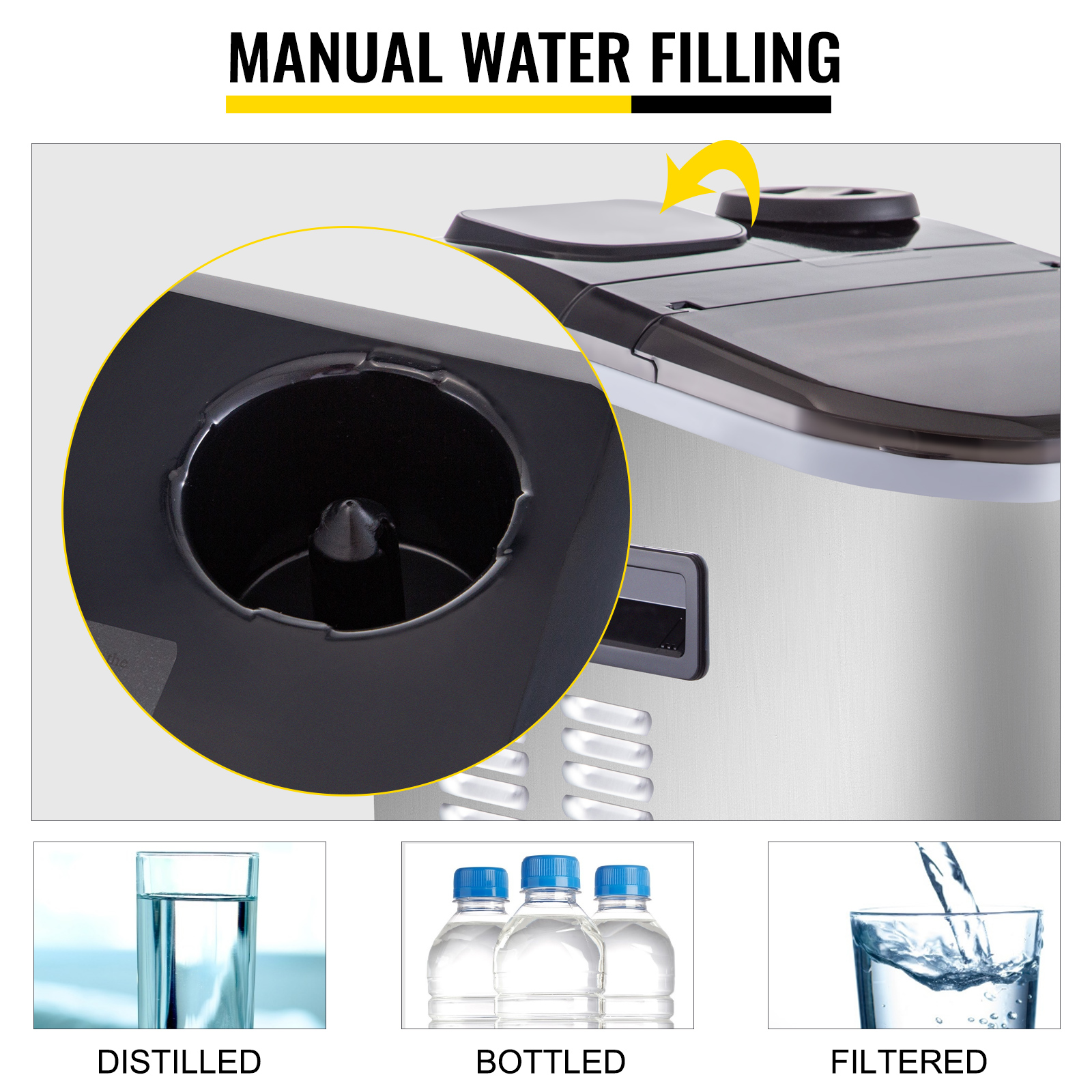 40ibs/18kg Countertop Ice Maker Portable Clear Ice Cubes Kitchen ...
