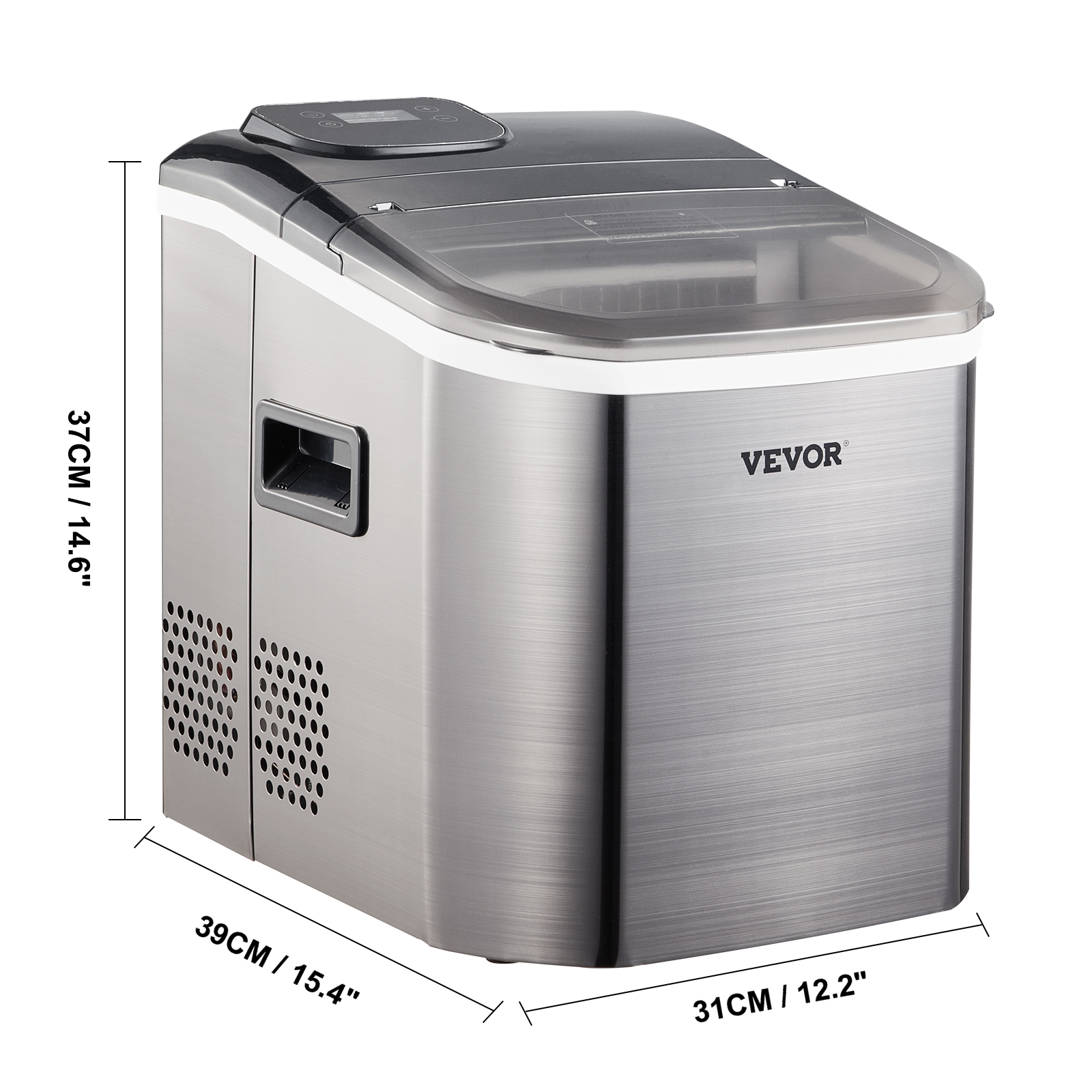 40ibs/18kg Countertop Ice Maker Portable Clear Ice Cubes Kitchen ...