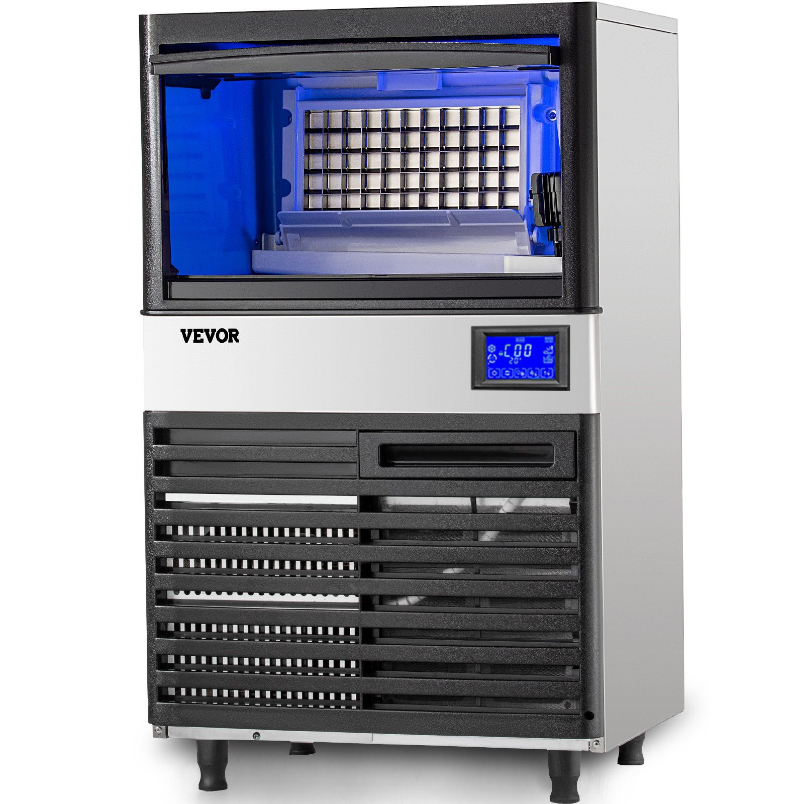 VEVOR 110V Commercial ice Maker Machine 132LBS/24H with 44LBS Bin and ...