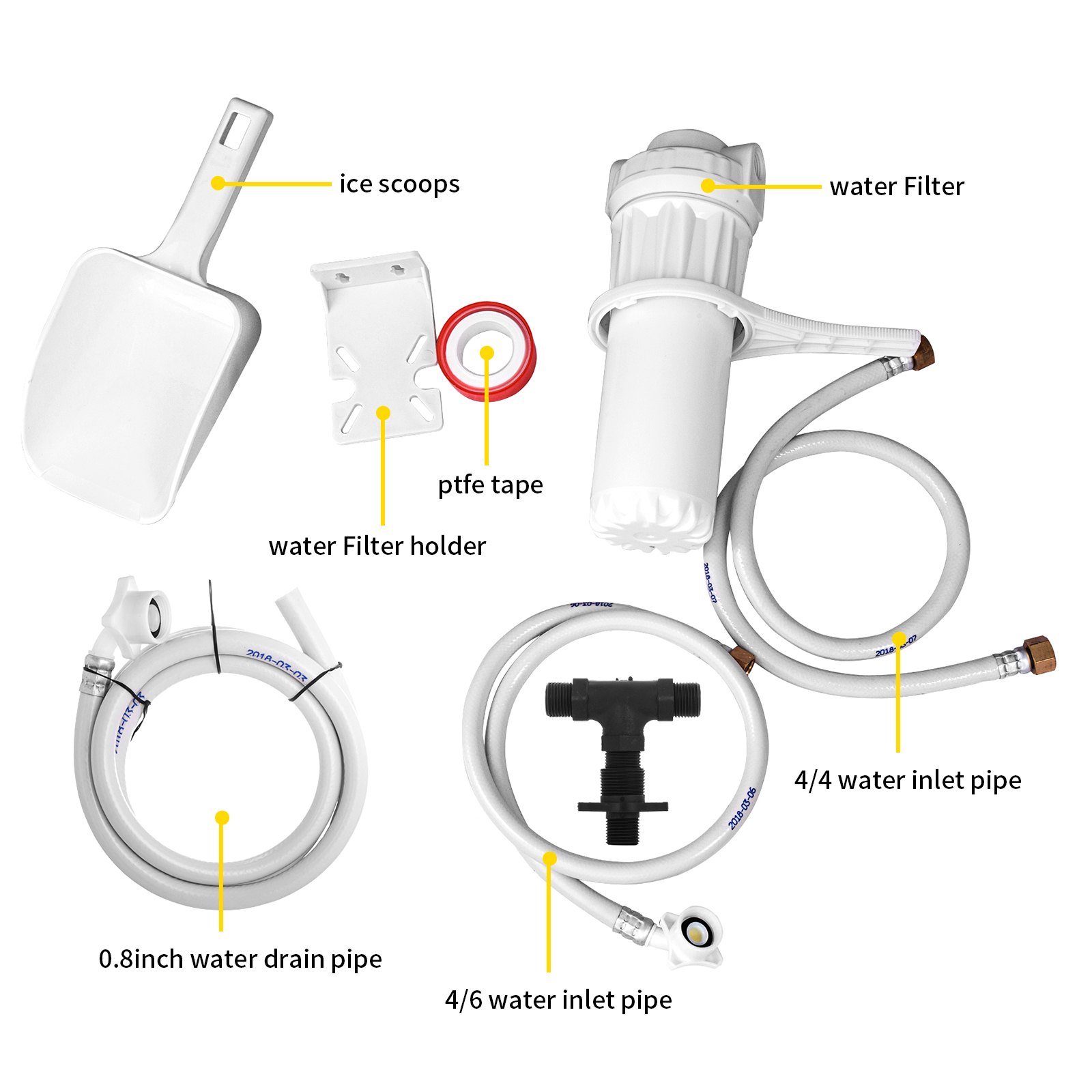 VEVOR Commercial Ice Maker Machine, 110V 550LBS/24H 350LBS Large ...