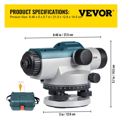 VEVOR Automatic Optical Level 26X Optical Level Kit Waterproof w ...