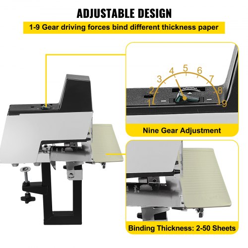 2-50 Sheet Electric Stapler Automatic Book Binding Machine 110V | VEVOR US