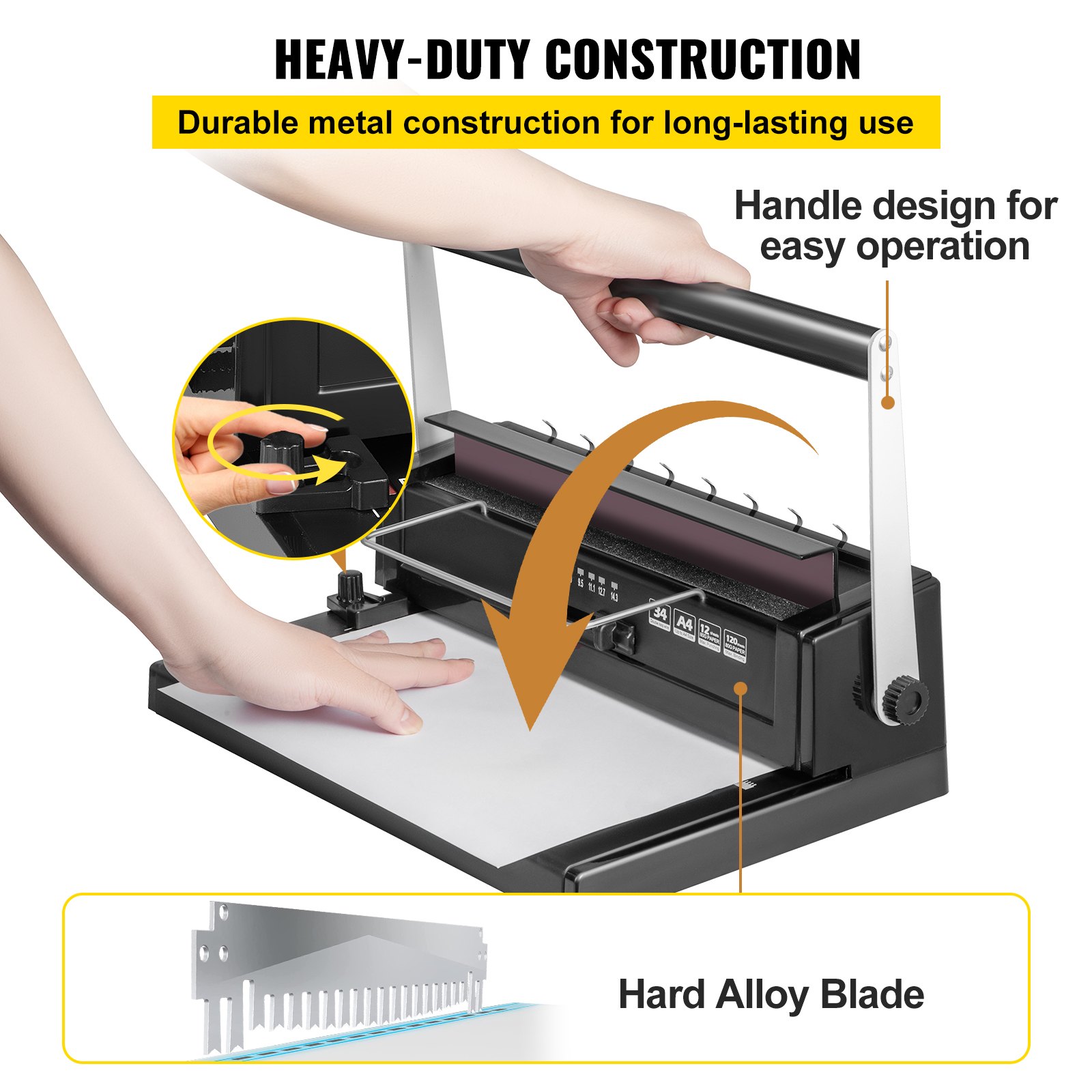 Manual Spiral Coil Paper Punching Binding Machine 34 Holes for A4 ...