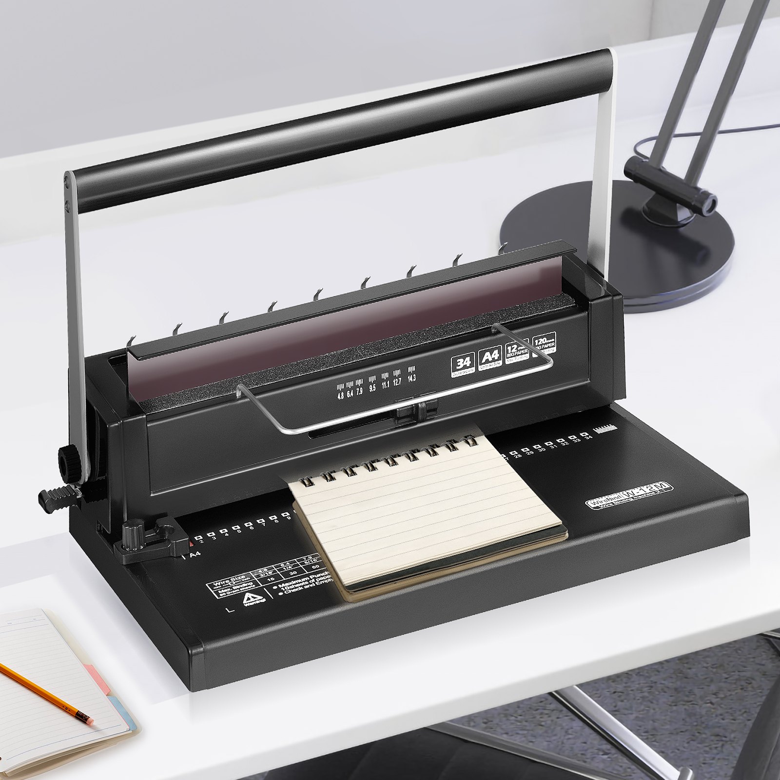 VEVOR Manual Wire Binder Machine A4, Wire Binding Machine 120 Sheet ...