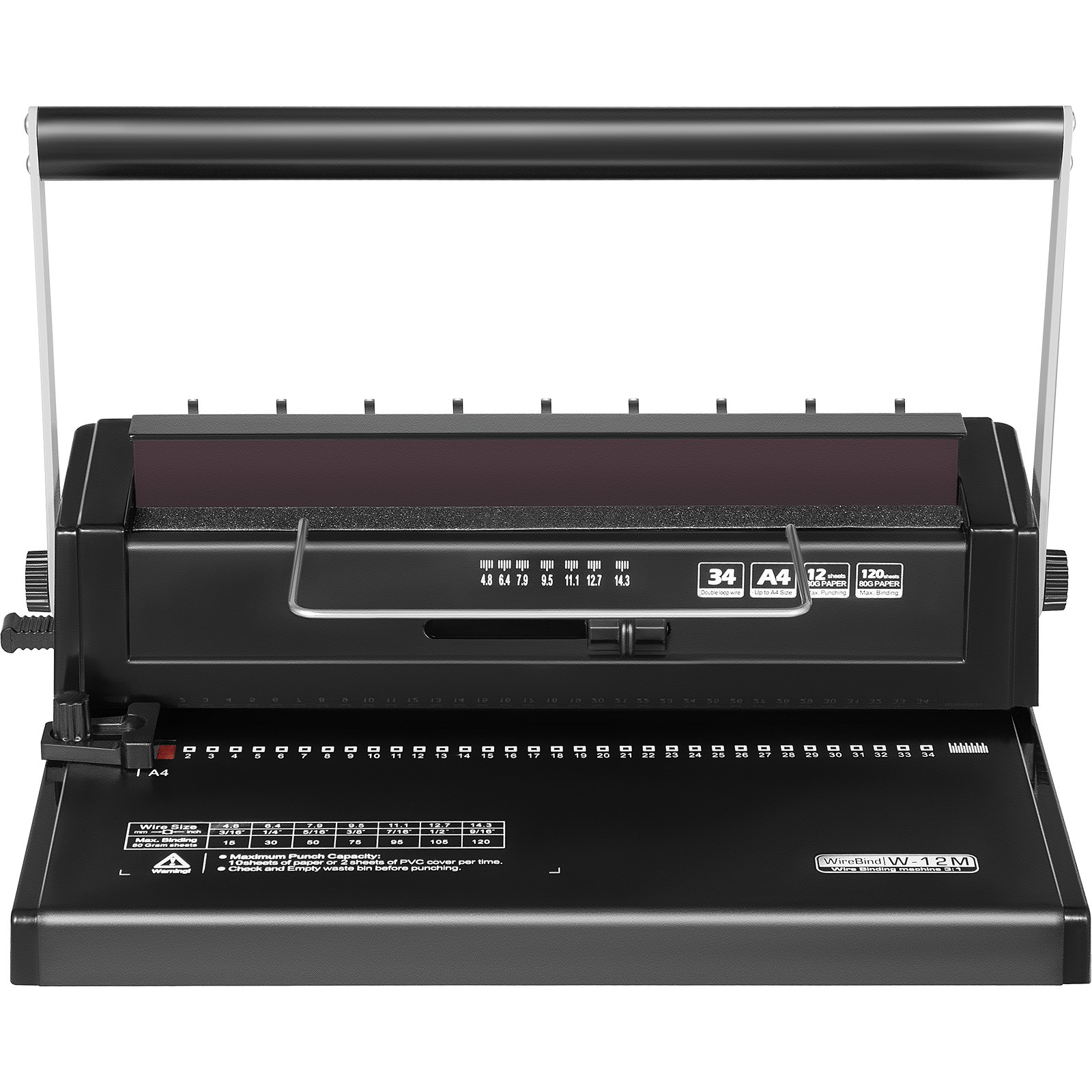 VEVOR Manual Wire Binder Machine A4, Wire Binding Machine 120 Sheet ...