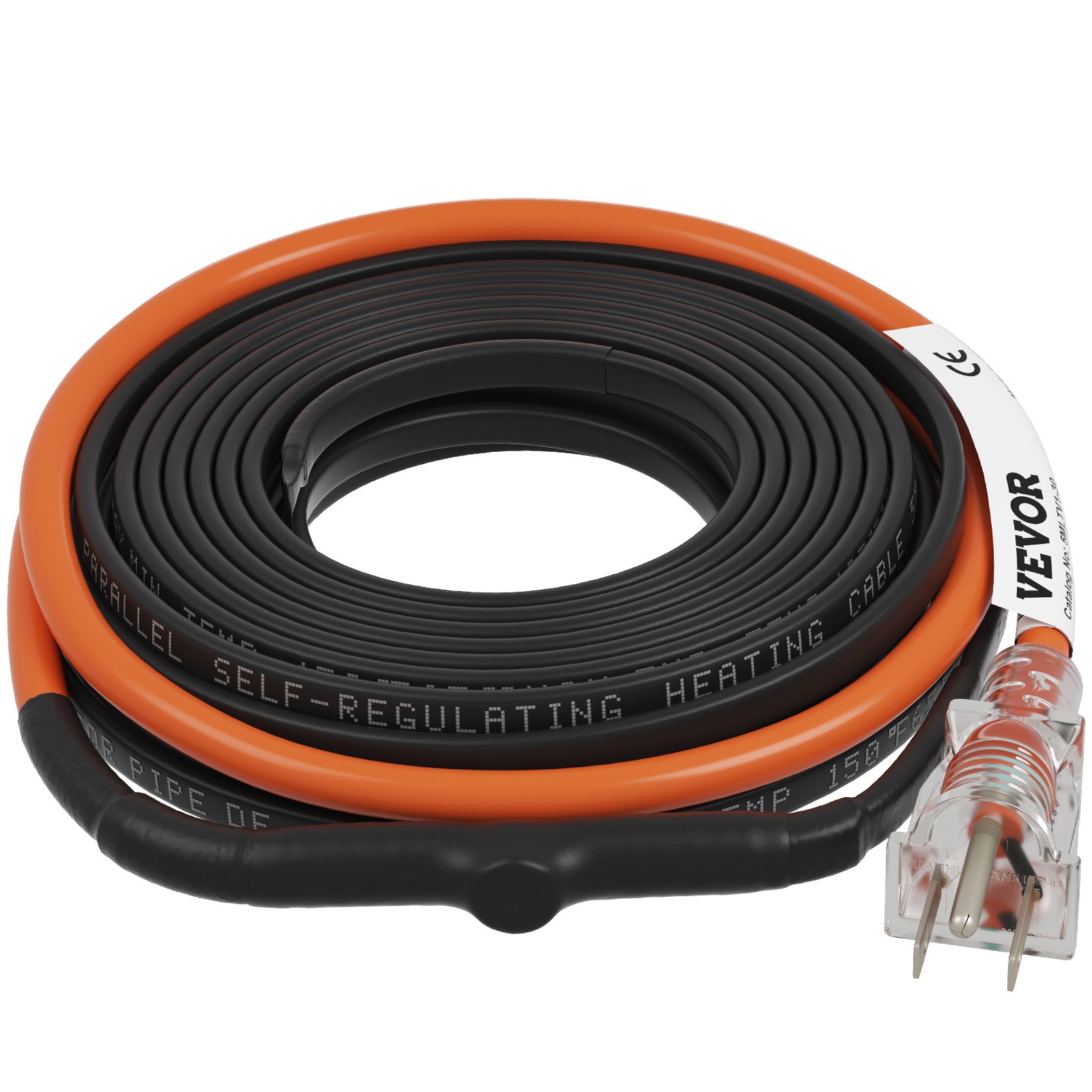 VEVOR Self-Regulating Pipe Heating Cable, 30-feet 5W/ft Heat Tape for ...