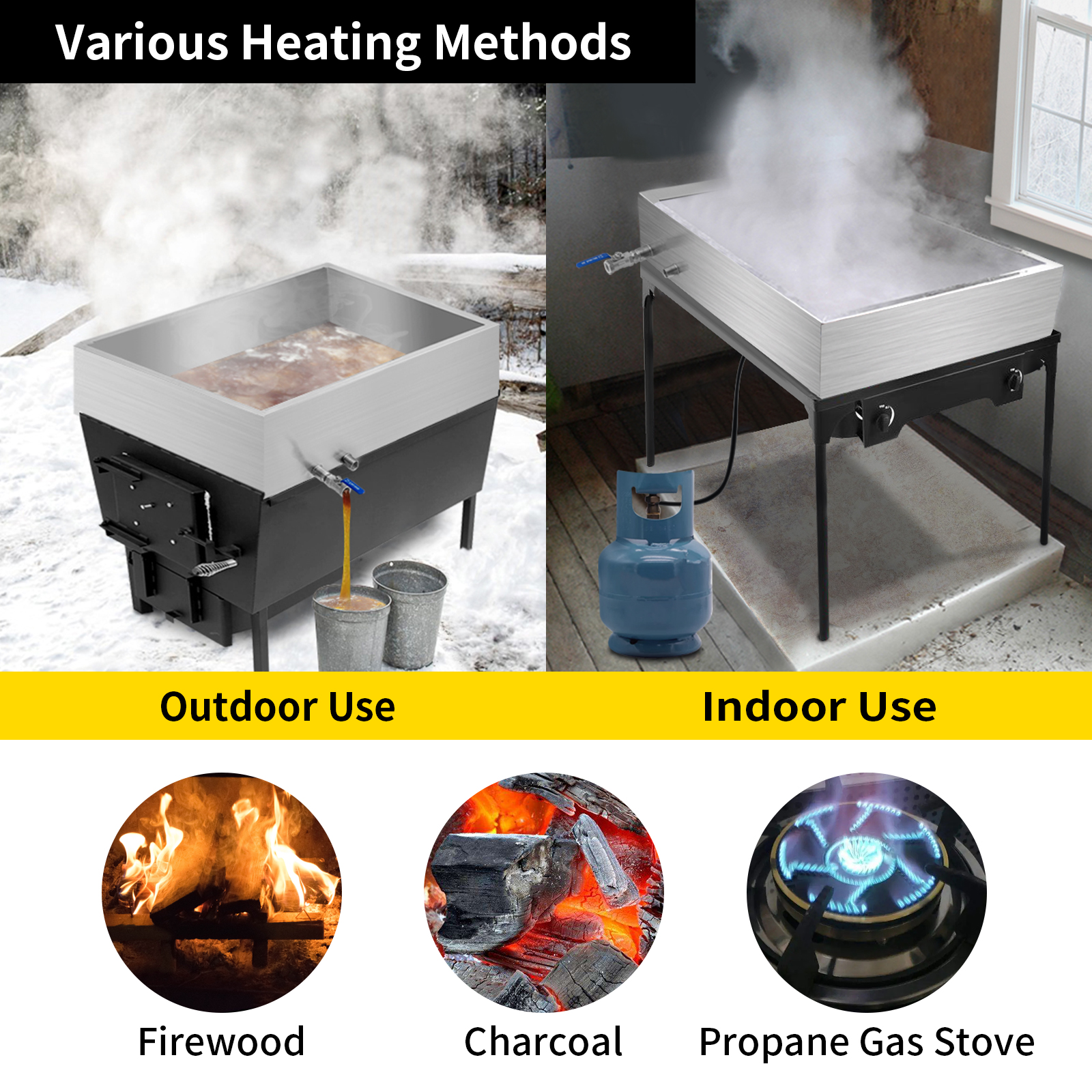Flat Maple Syrup Pan w/Valve. Stainless Steel, Evaporator | VEVOR US