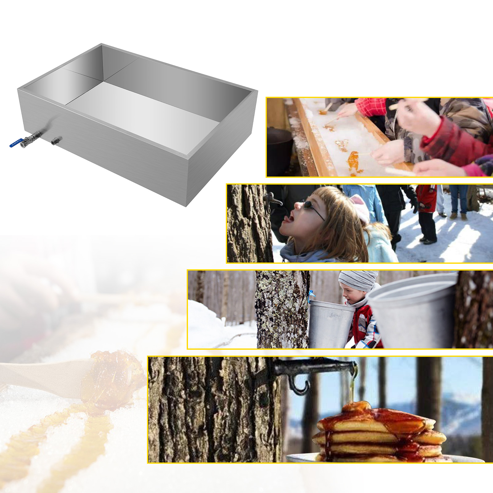 Flat Maple Syrup Pan w/Valve. Stainless Steel, Evaporator | VEVOR US