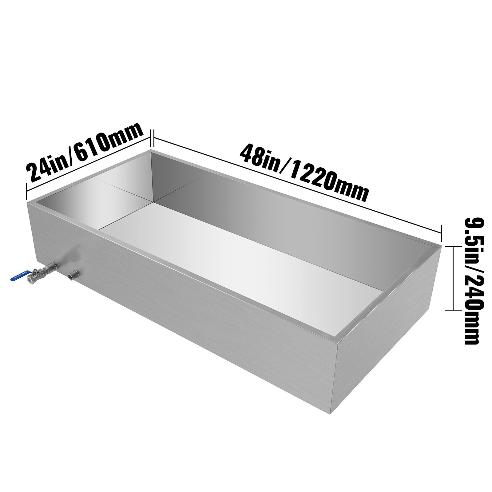 VEVOR Maple Syrup Evaporator Pan 48x24x9.5 Inch Stainless Steel Maple ...