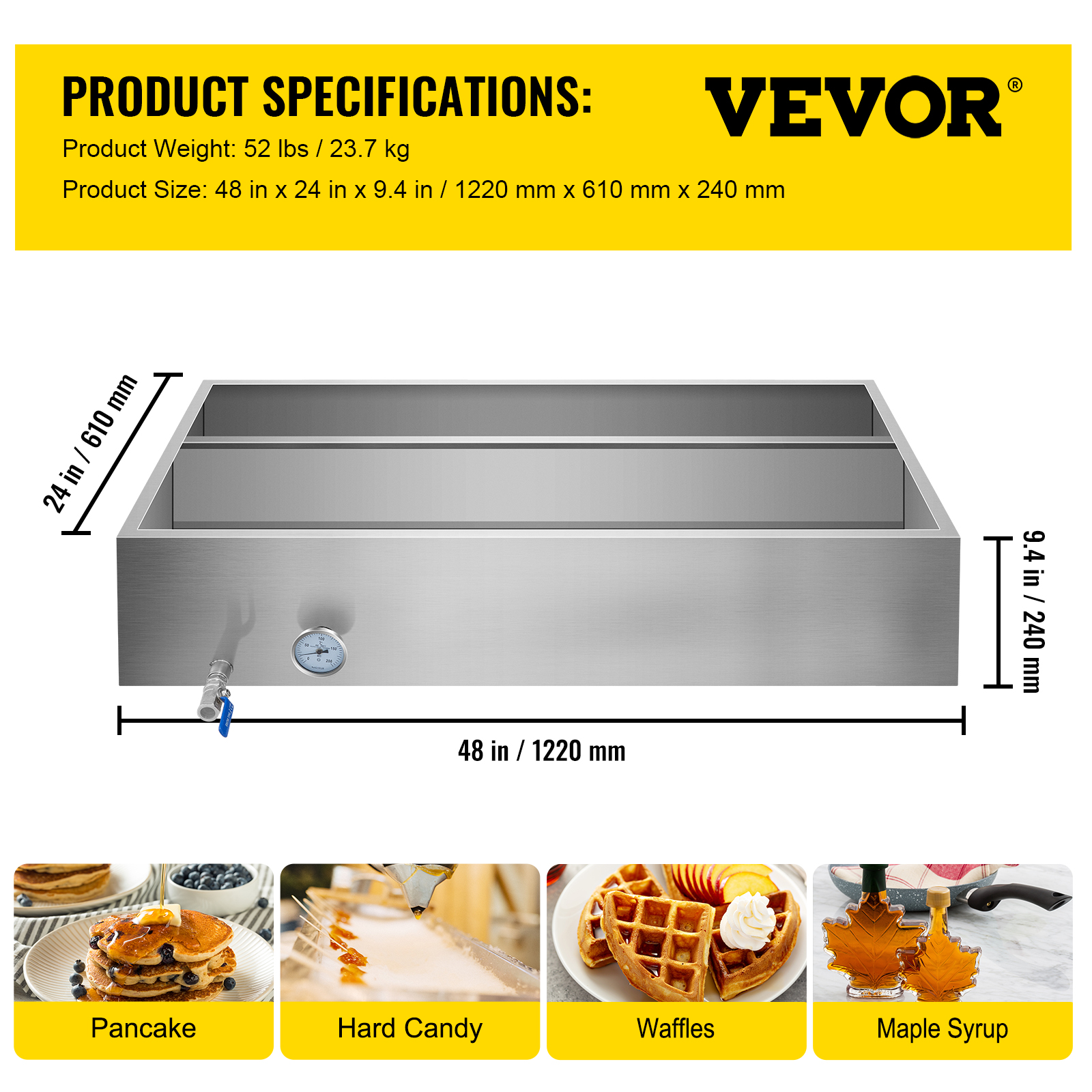 2'x4' Divided Maple Syrup Pan Heavy Duty Square Pan Tig Welded Sap ...
