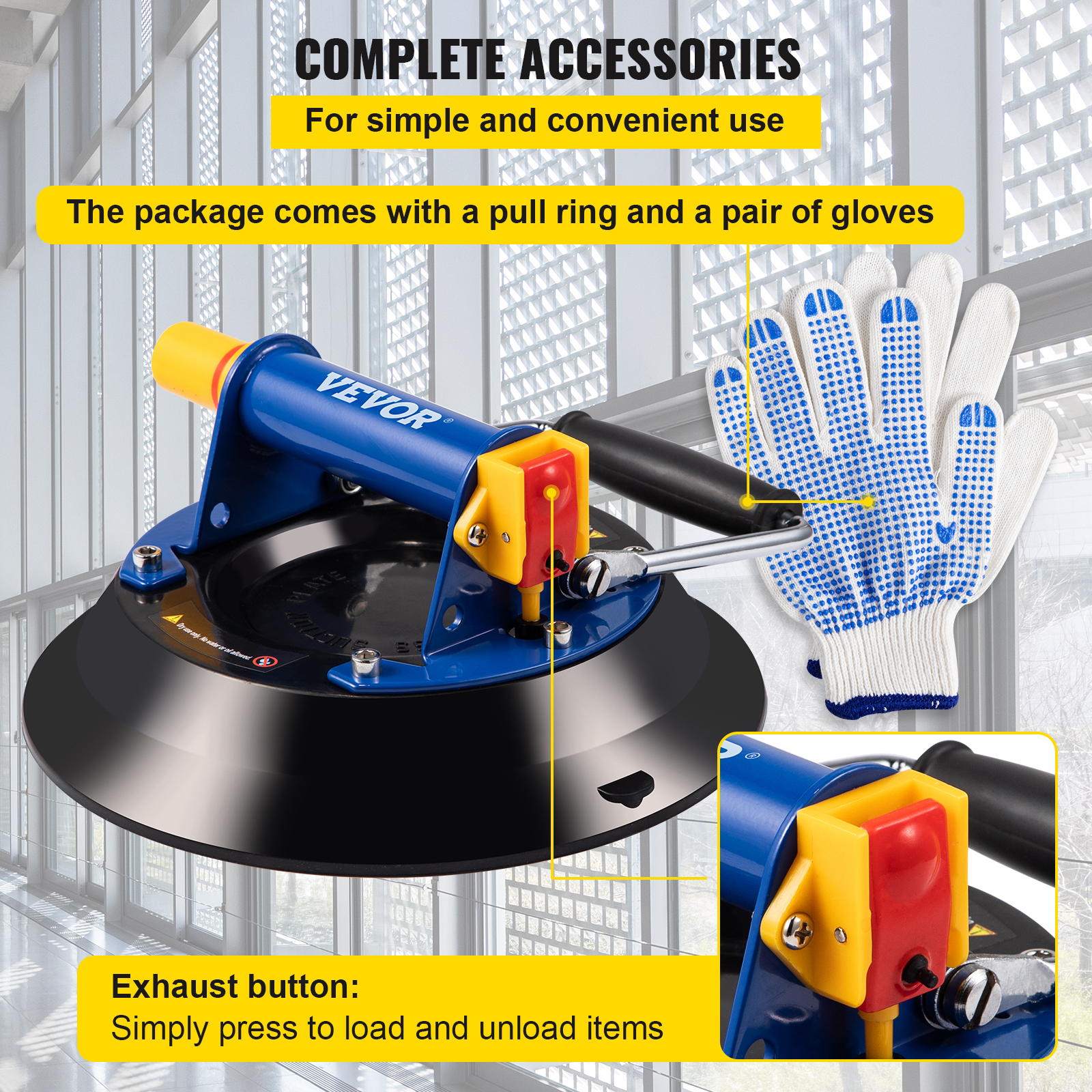 VEVOR Glass Lifting Vacuum Suction Cup Glass Lifter Suction Cup 9 ...