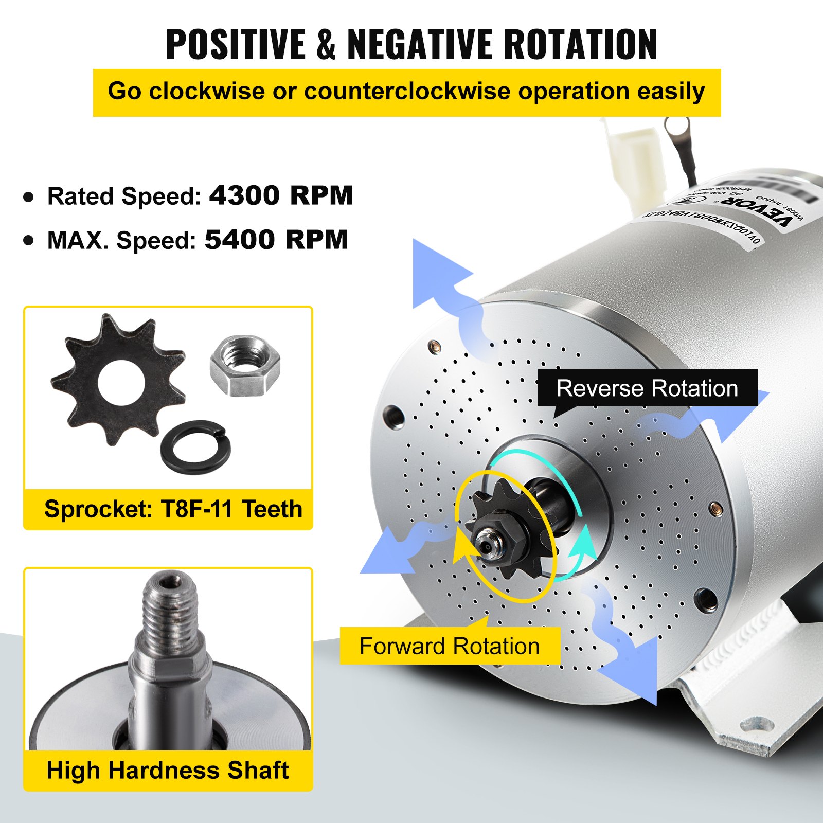 VEVOR Brushless Motor Go Kart Electric Motor For Go Kart 48v 2000w W ...