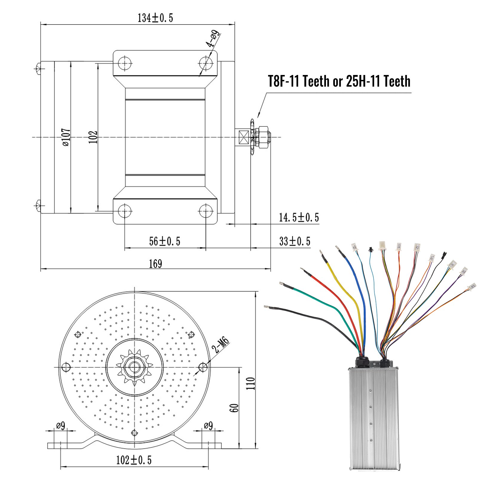 VEVOR Electric Brushless DC Motor,72V 3000W Brushless Electric Motor ...