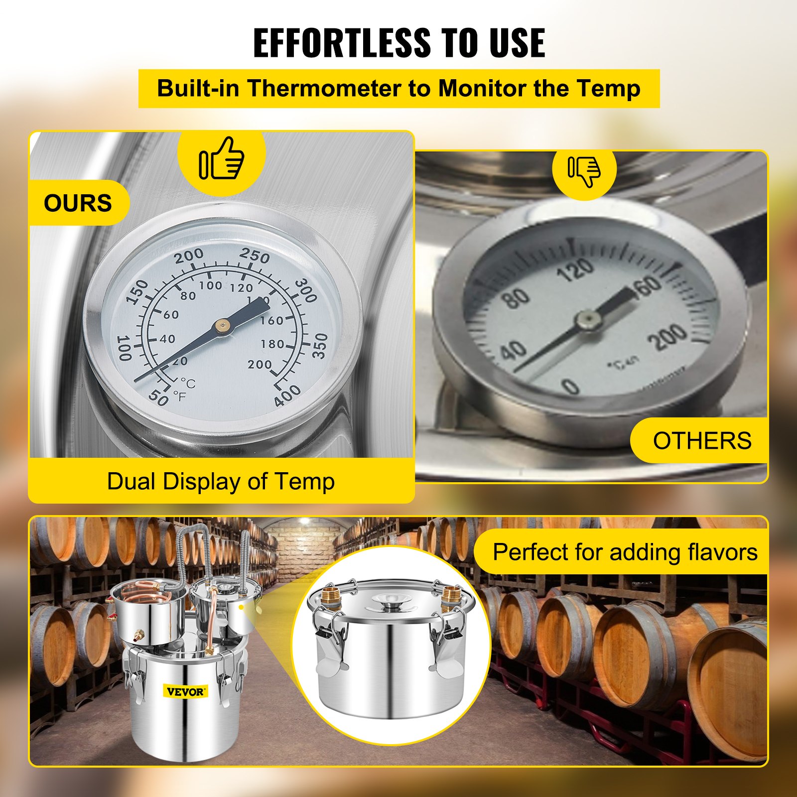 VEVOR 3 Pot 13.2Gal 50L Distiller Distillery Kit Water Distiller | VEVOR CA