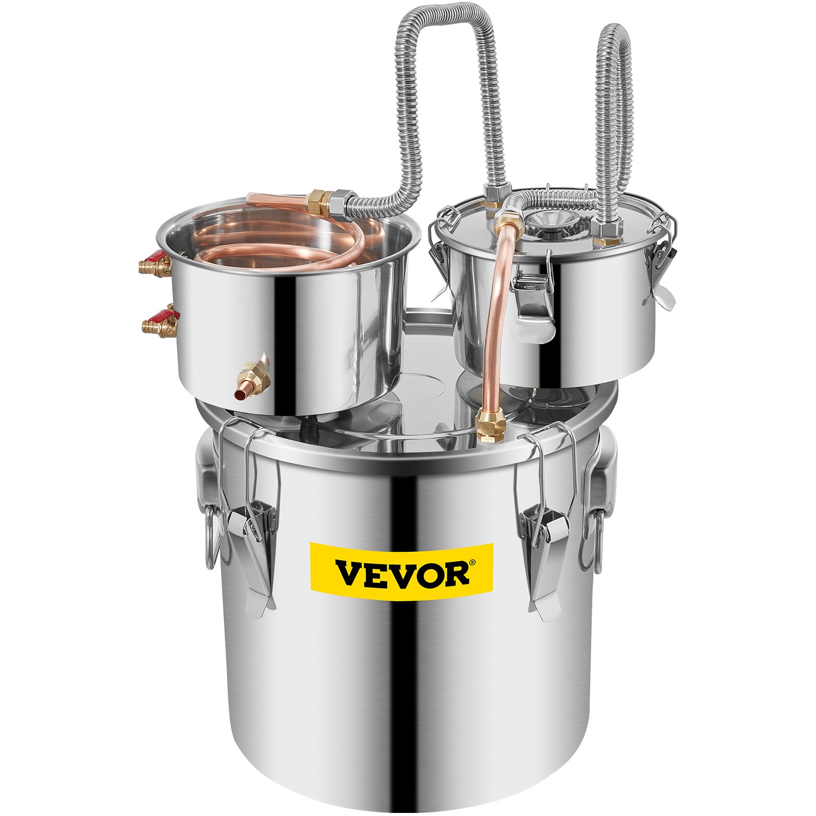 VEVOR Alcohol Still 5 Gal 19L Water Alcohol Distiller Copper Tube With ...