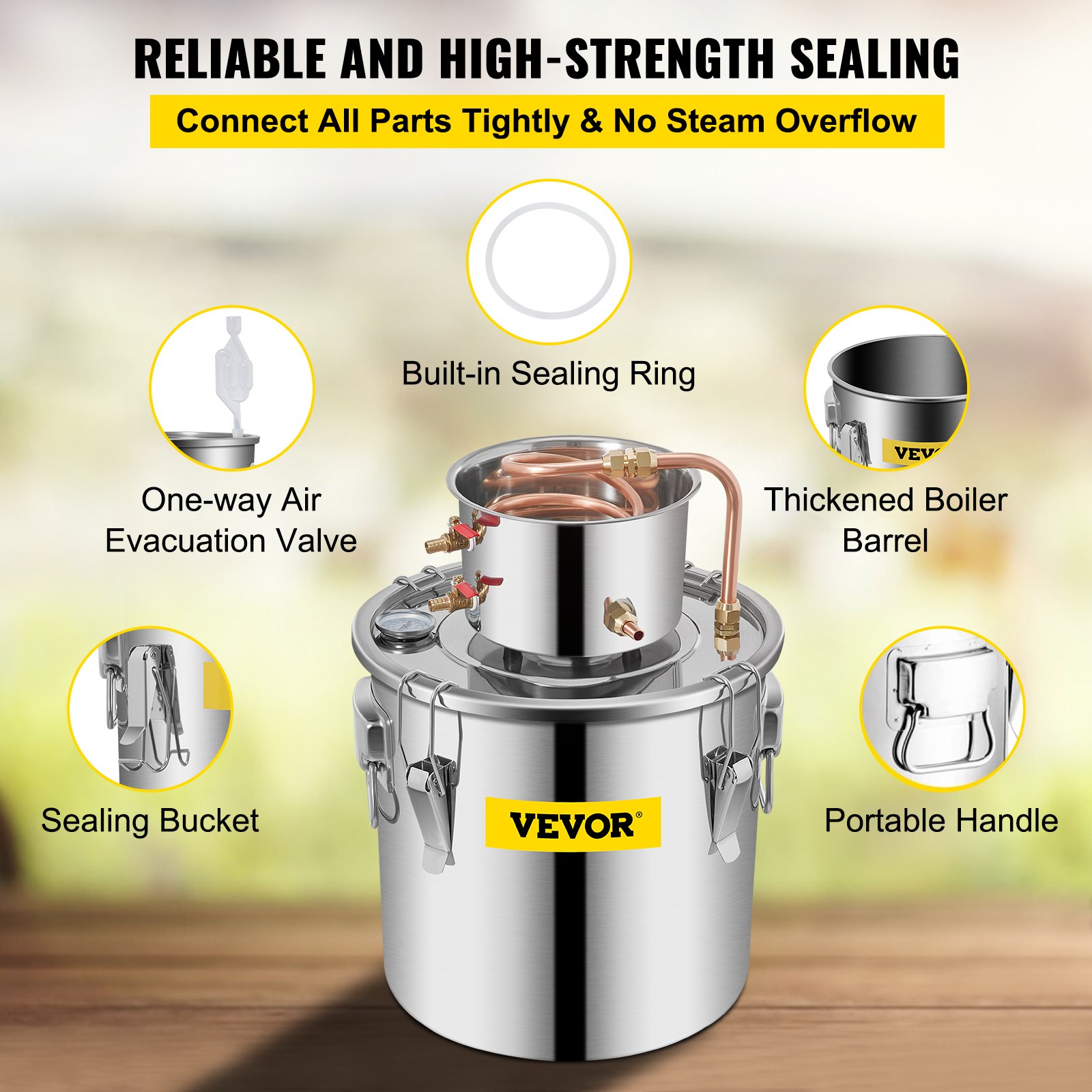 VEVOR Moonshine Still 9.6Gal 38L, Distillery Kit with Circulating Pump ...