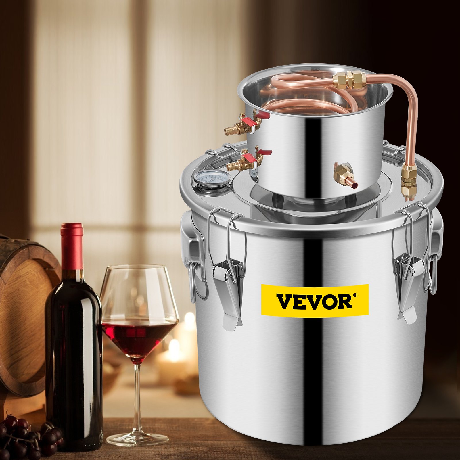 VEVOR Moonshine Still 9.6Gal 38L, Distillery Kit with Circulating Pump ...
