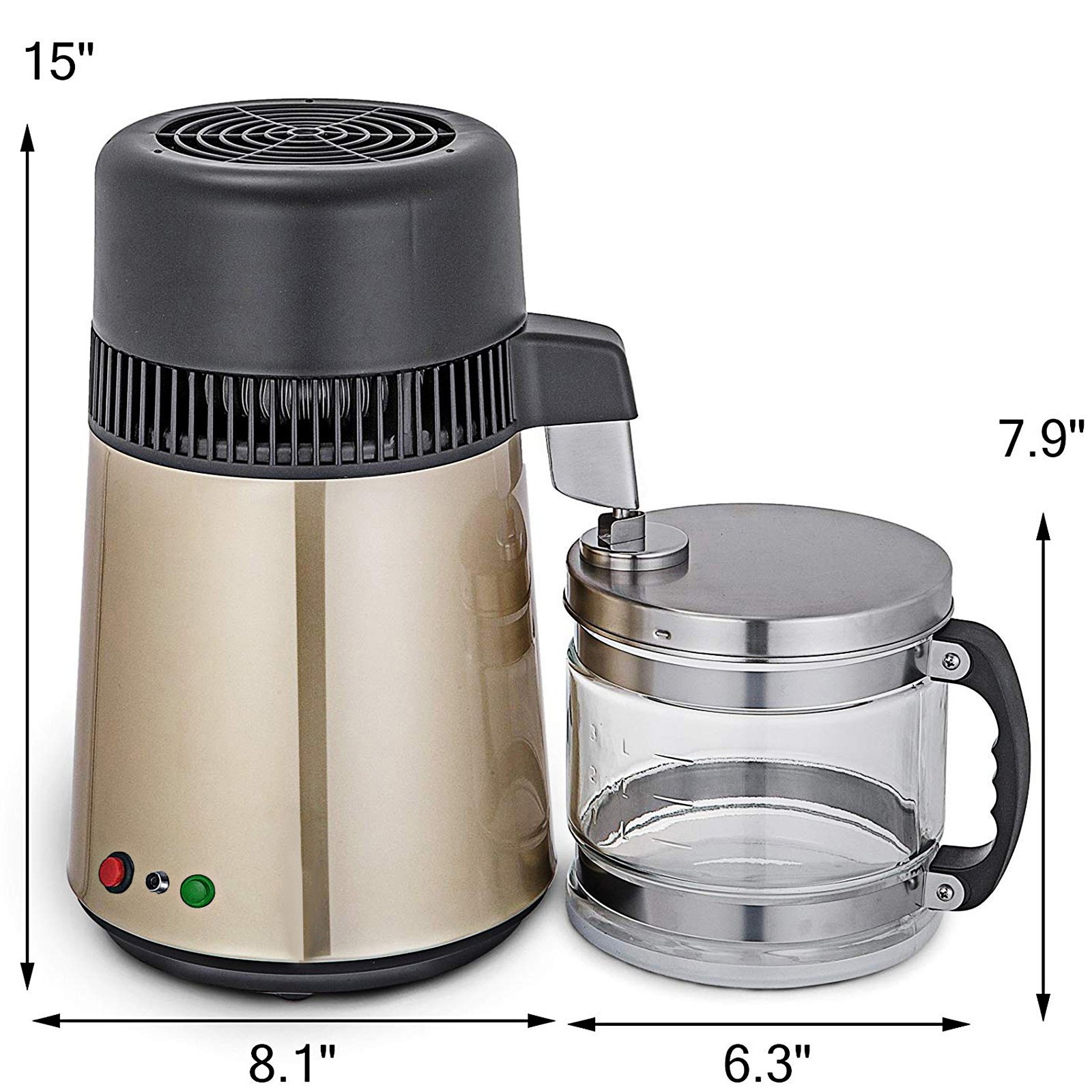 VEVOR Water Distiller, 4L Distilled Water Maker, 304 Stainless Steel ...