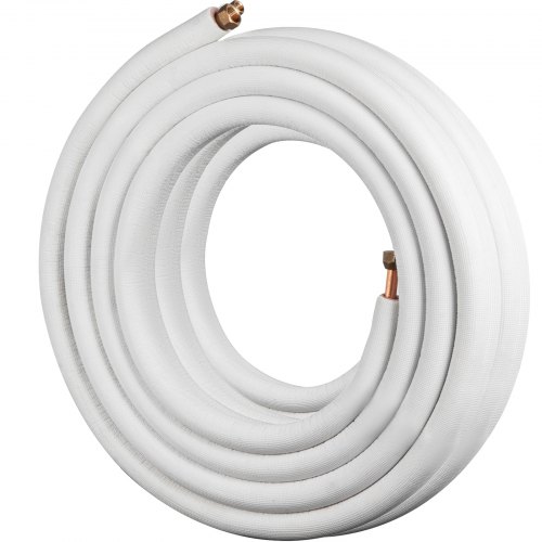 VEVOR Mini Split Copper Line Set 49.2ft Length, 3/8" & 1/4" OD Copper ...