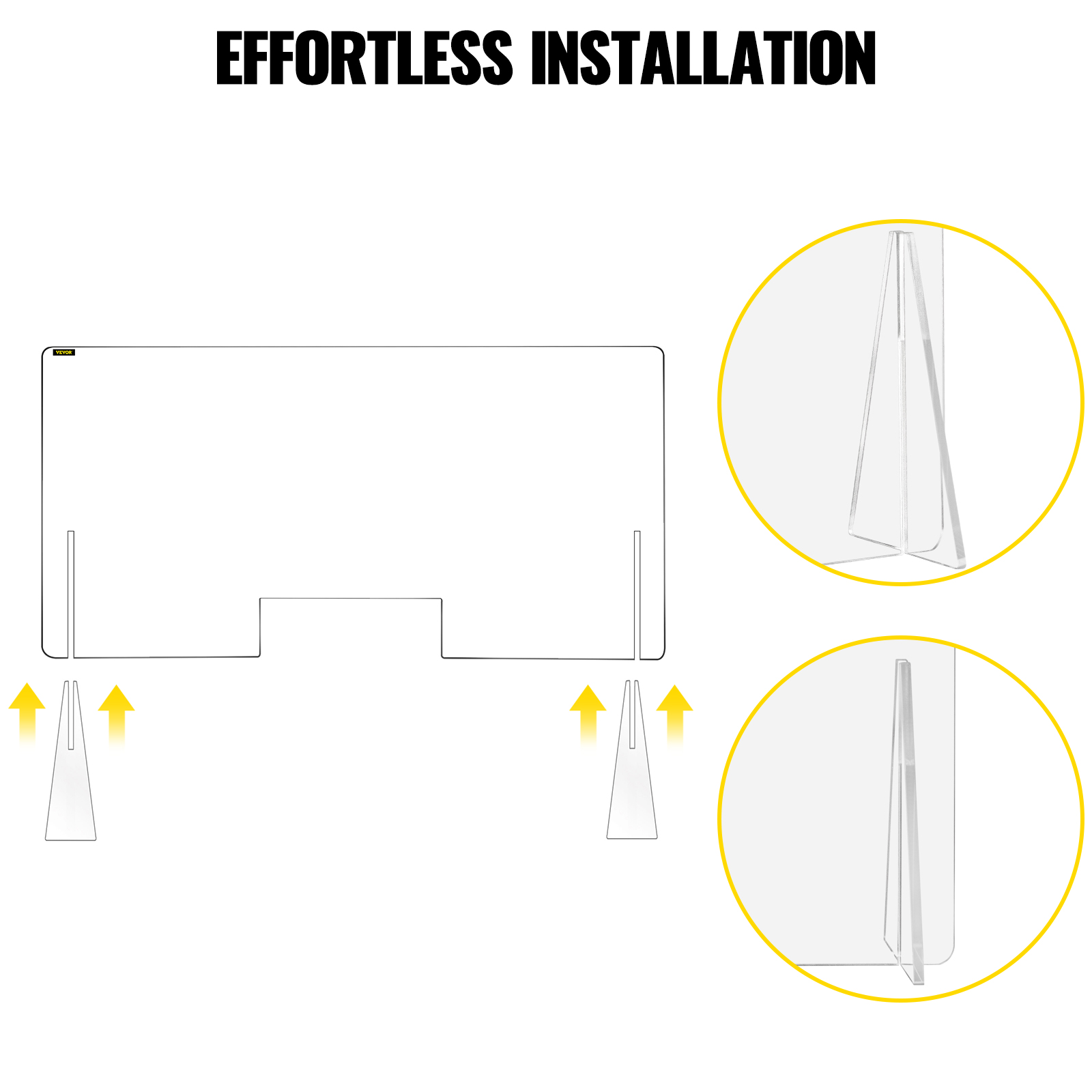 Vevor Sneeze Guard For Counter Acrylic Shield 24" X 48" With ...