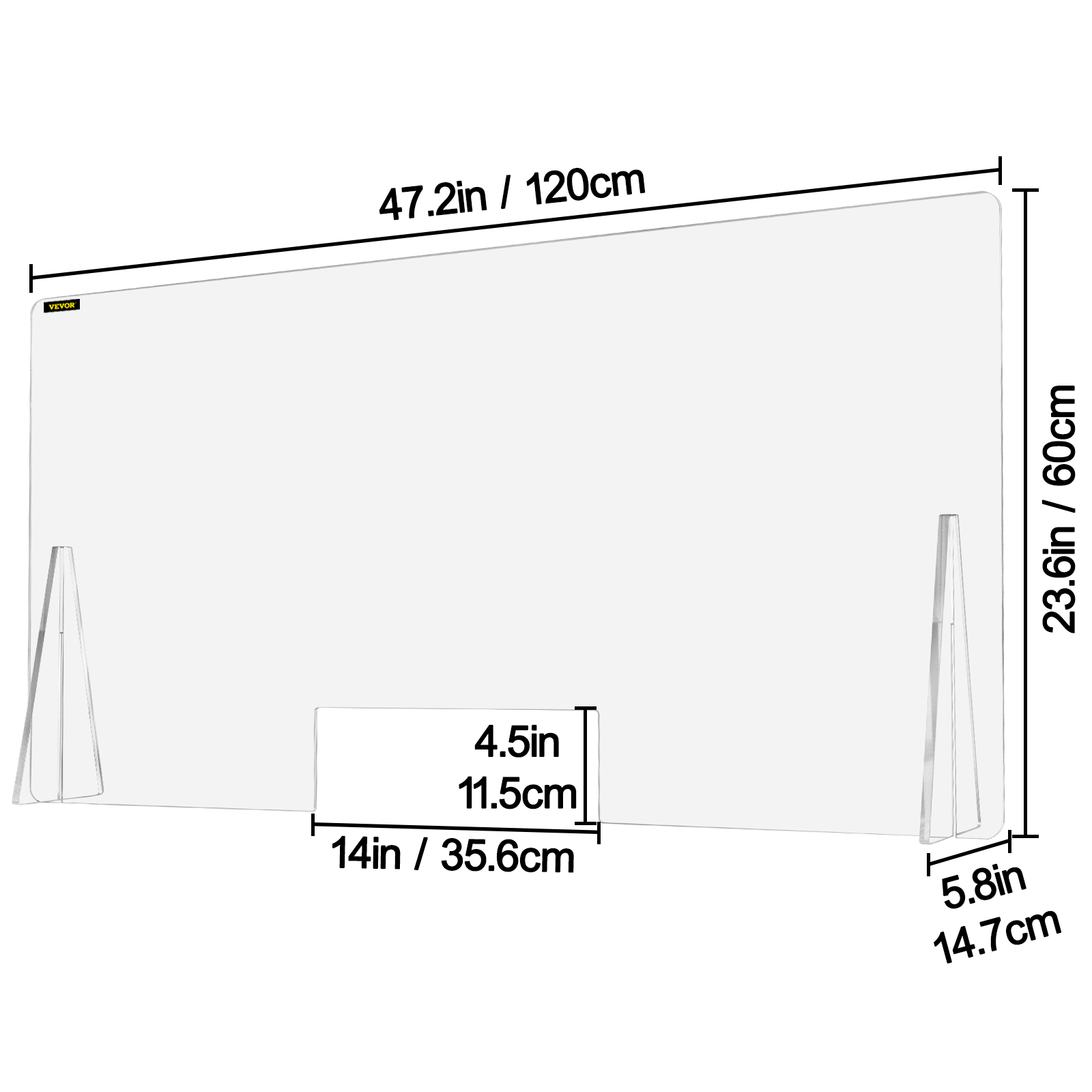Vevor Sneeze Guard For Counter Acrylic Shield 24" X 48" With ...