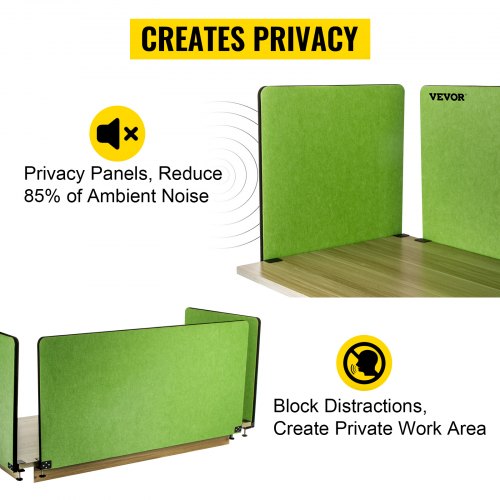 VEVOR Desk Divider 60'' Desk Privacy Panel, 3 Panels Privacy Acoustic ...