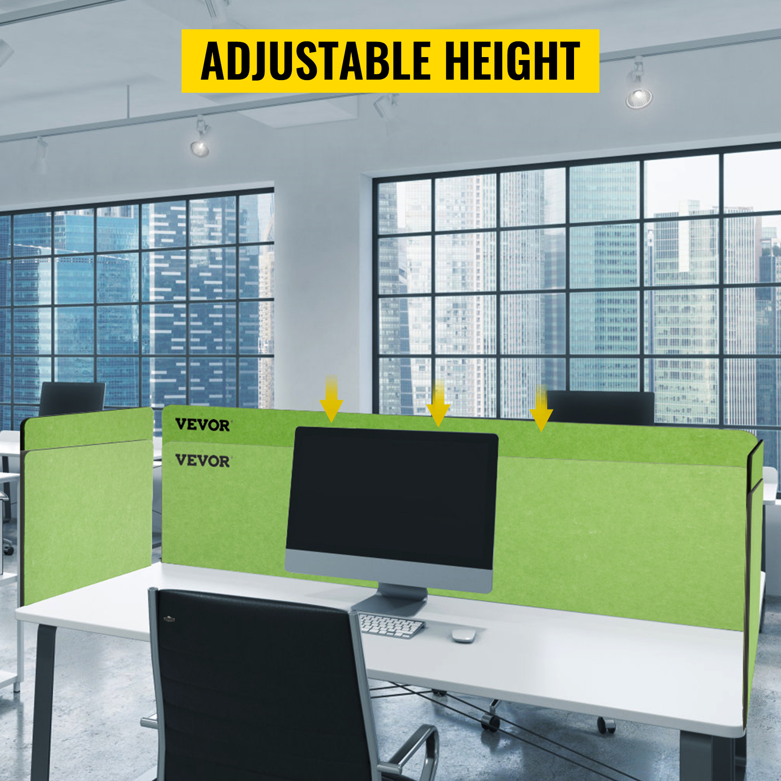 VEVOR Desk Divider 60'' Desk Privacy Panel, 3 Panels Privacy Acoustic ...