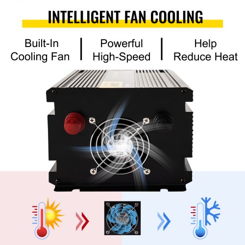 VEVOR Power Inverter Modified Sine Wave Inverter 2000W DC 12V to AC ...
