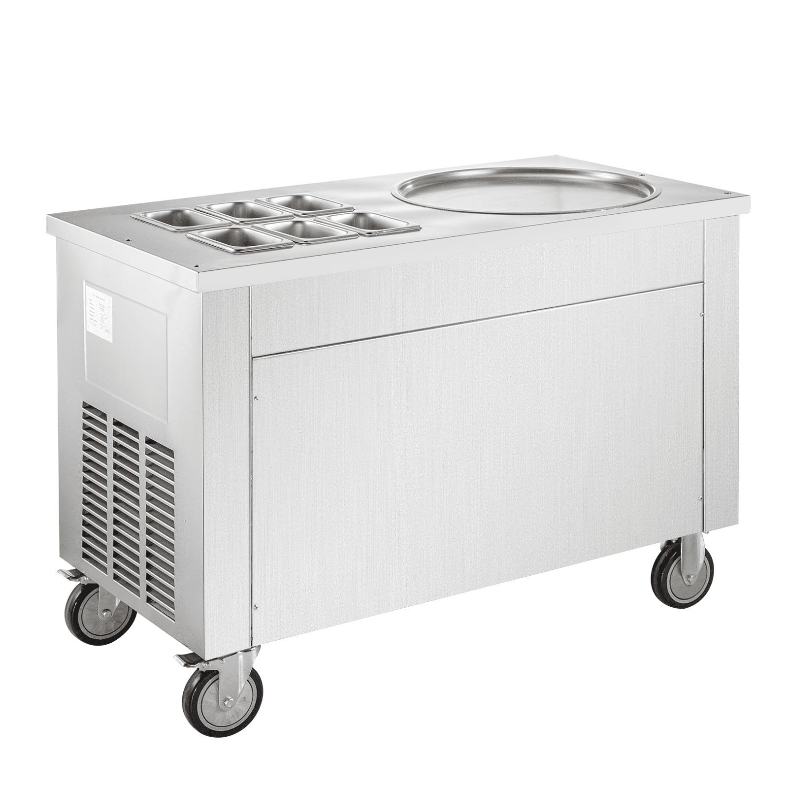 VEVOR Commercial Rolled Ice Cream Machine, Stir-Fried Ice Roll Machine ...