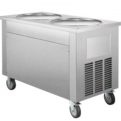 VEVOR Commercial Rolled Ice Cream Machine, 1800W Stir-Fried Ice Roll ...