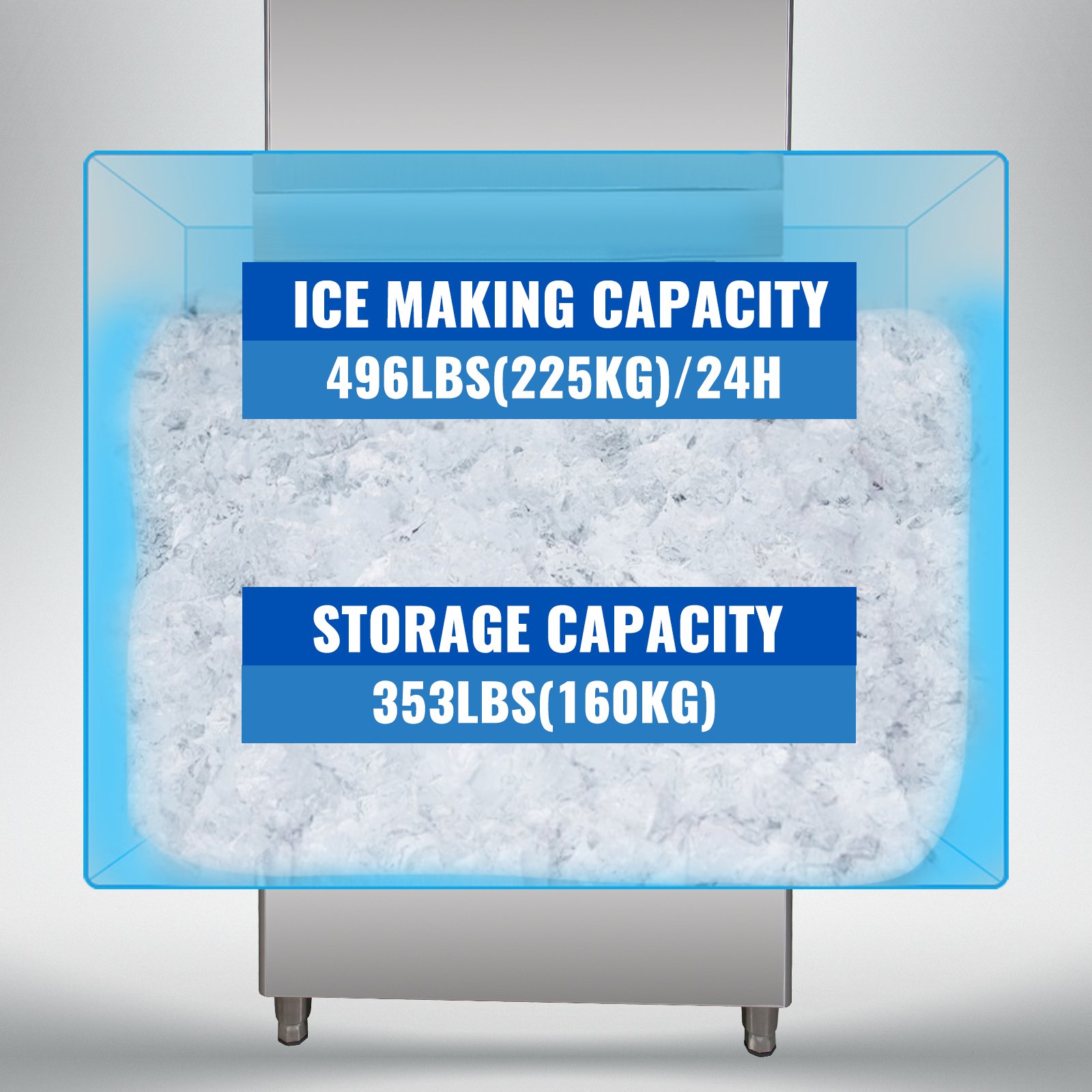 VEVOR Flake Ice Machine 496 LBS/24 H Commercial Ice Machine Maker ...