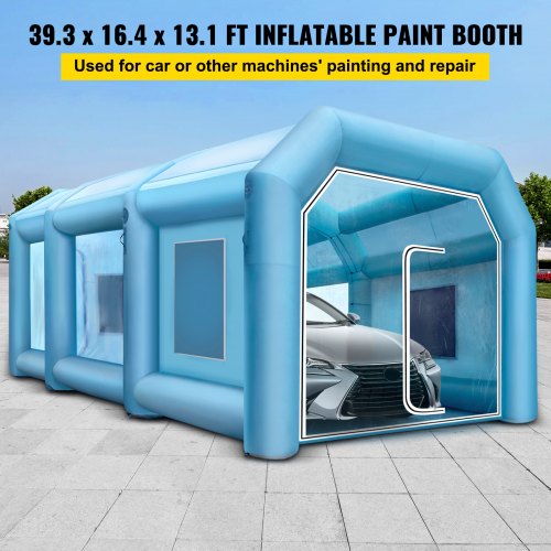 VEVOR 39.3x16.4x13.1Ft Inflatable Spray Booth Custom Tent Paint Booth ...