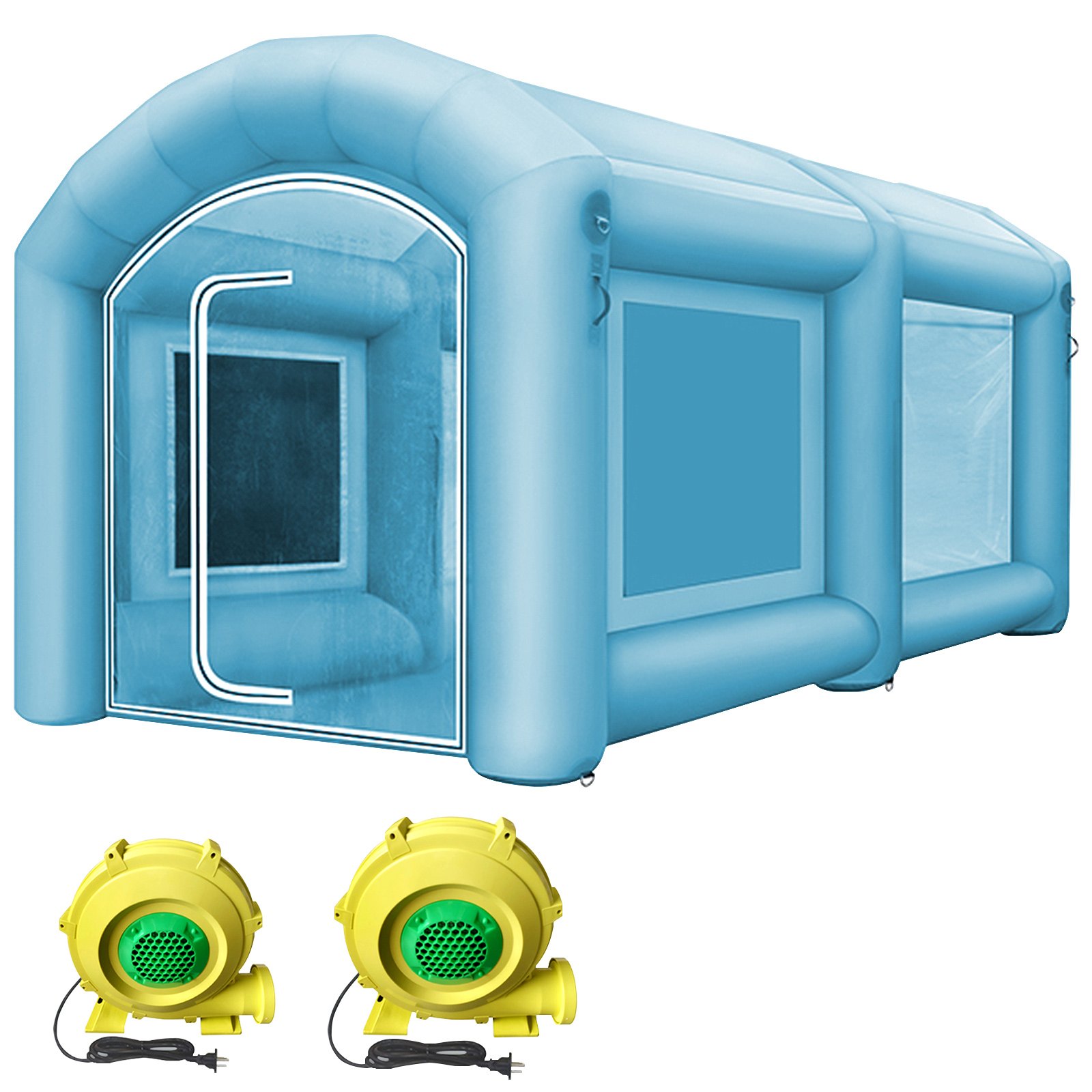 VEVOR 13x8x7ft Inflatable Spray Booth Tent Paint Booth 750W DL Blower ...