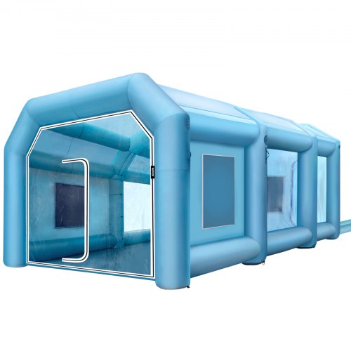 VEVOR Inflatable Paint Booth, 19.69x13.12x8.53 ft Spray Paint Booth ...