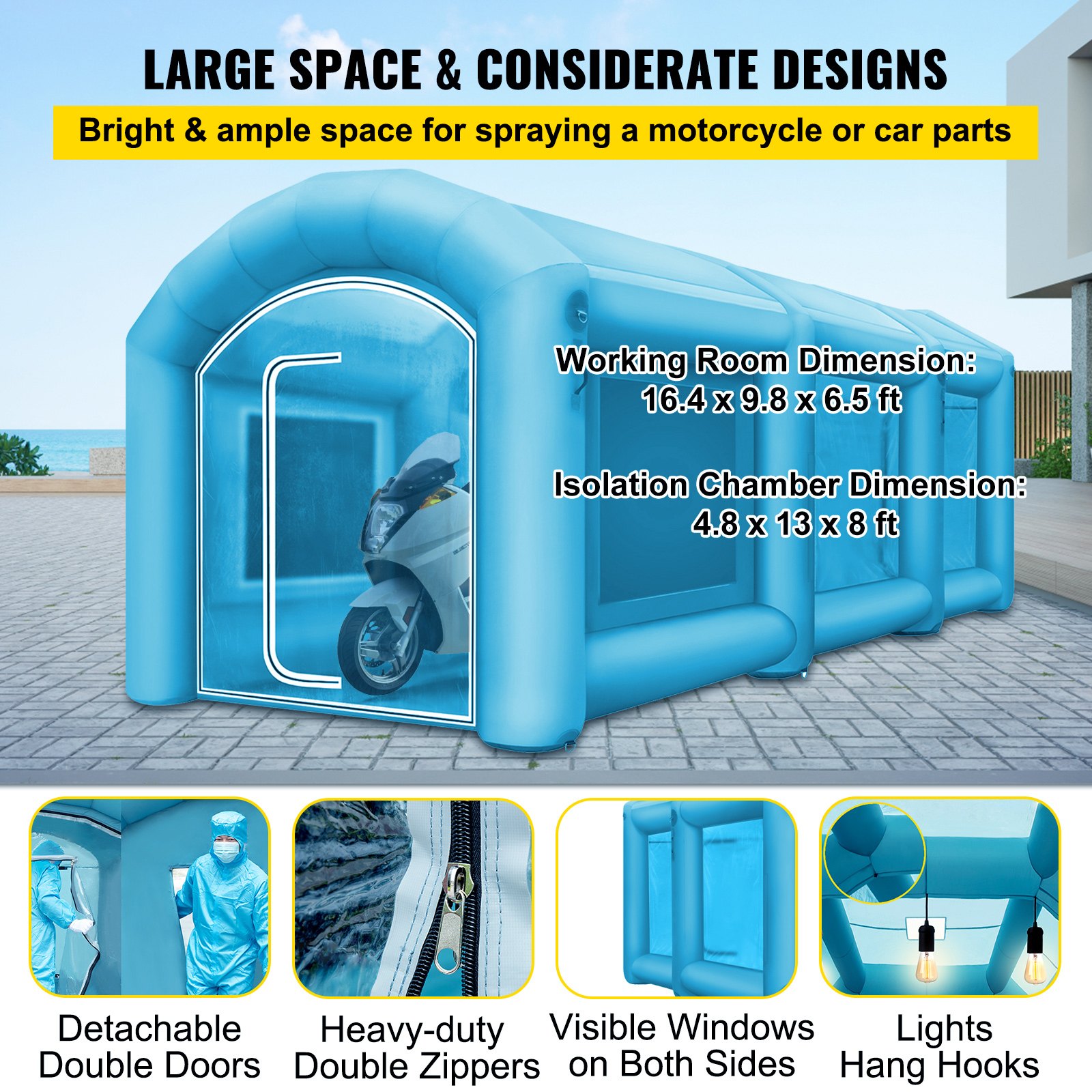 23x13x8Ft Inflatable Spray Booth Custom Tent Car Paint Booth Inflatable ...