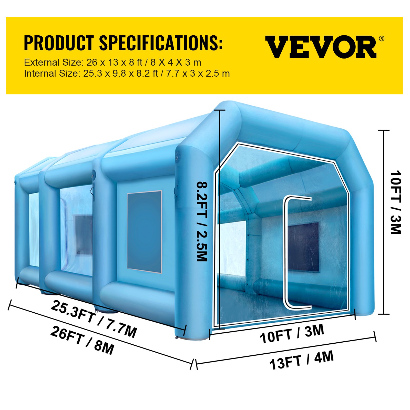 26x13x10Ft Inflatable Spray Booth Custom Tent Car Paint Booth ...