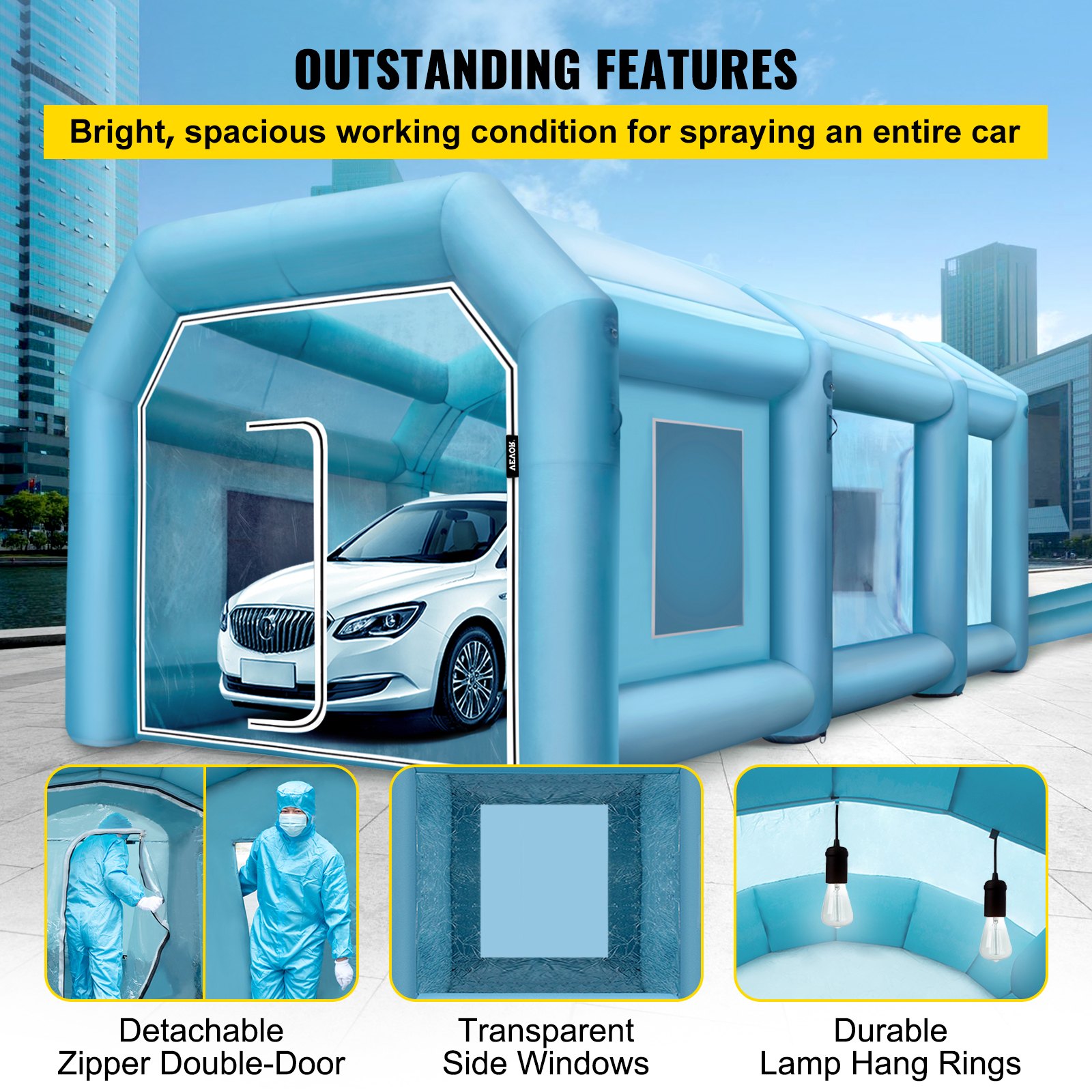 VEVOR Inflatable Paint Booth 29.5x19.7x13 ft Spray Paint Booth ...