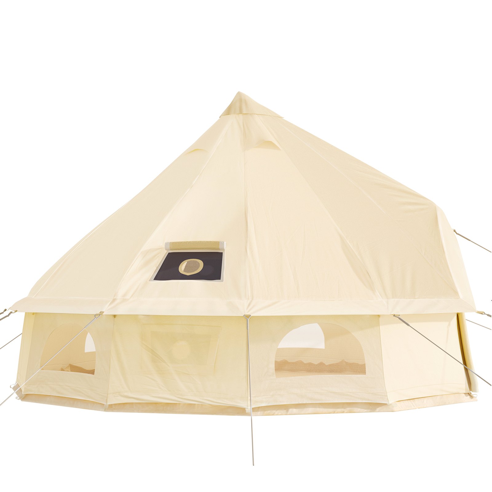VEVOR Bell Tent, 9.8ft/3m 100% Cotton Canvas Yurt Tent - w/Stove Jack ...