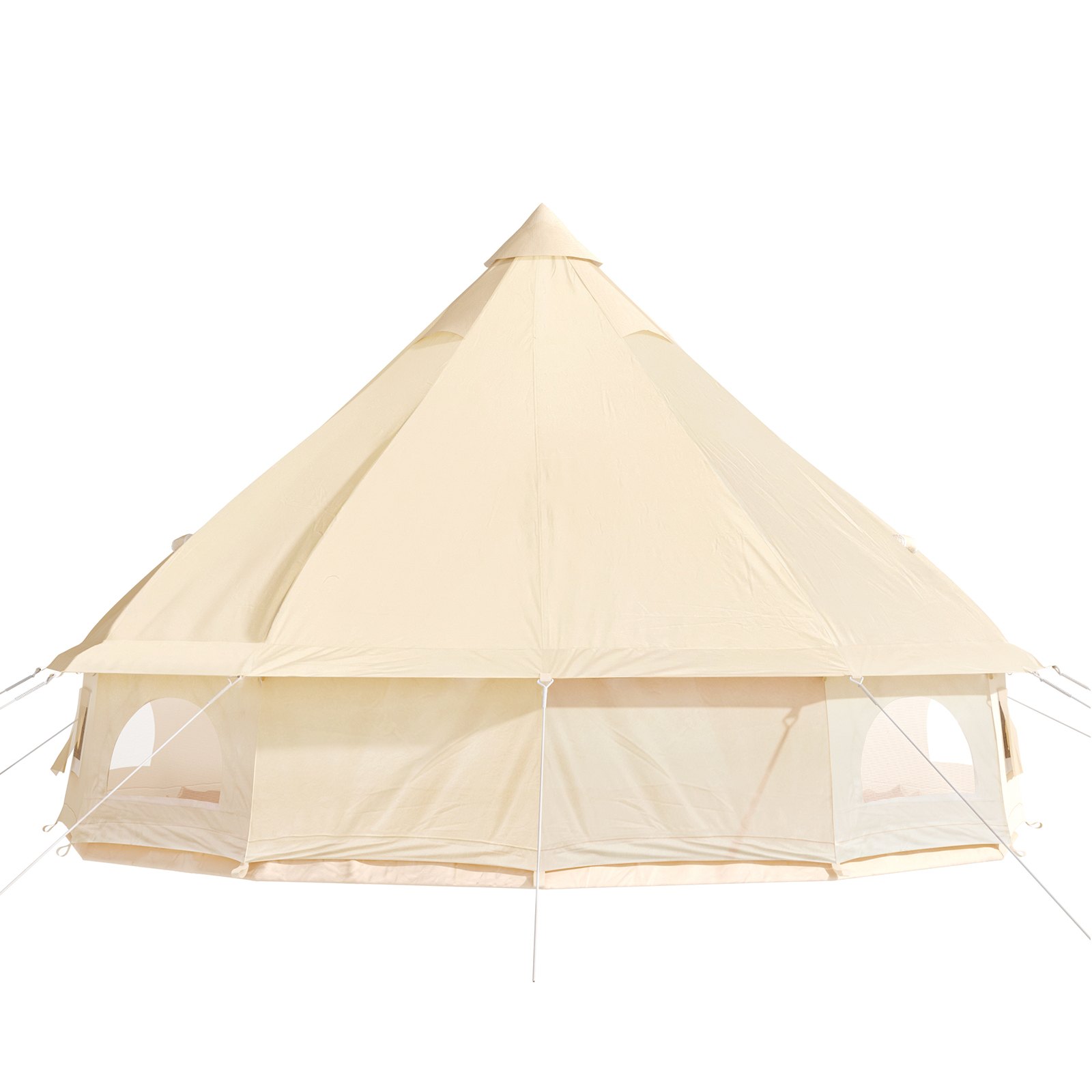 VEVOR Bell Tent, 9.8ft/3m 100% Cotton Canvas Yurt Tent - w/Stove Jack ...